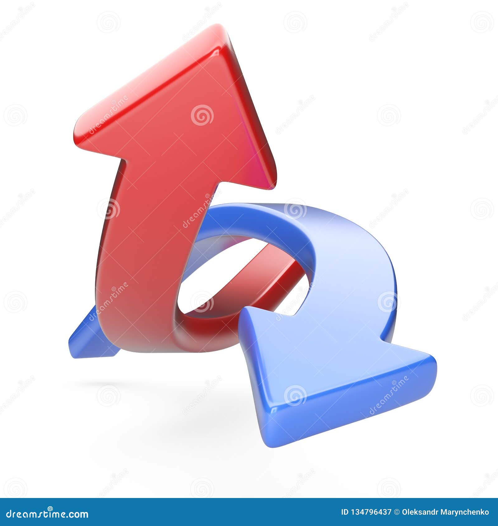 Intertwined Red and Blue Arrows Stock Illustration - Illustration of ...