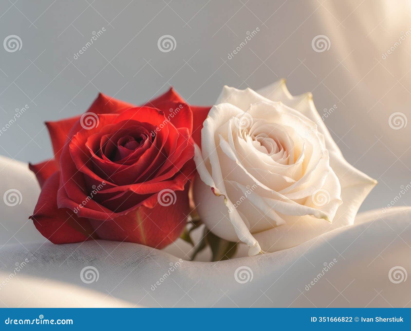 Intertwined Red and White Roses Symbolizing Love and Unity in Nature ...