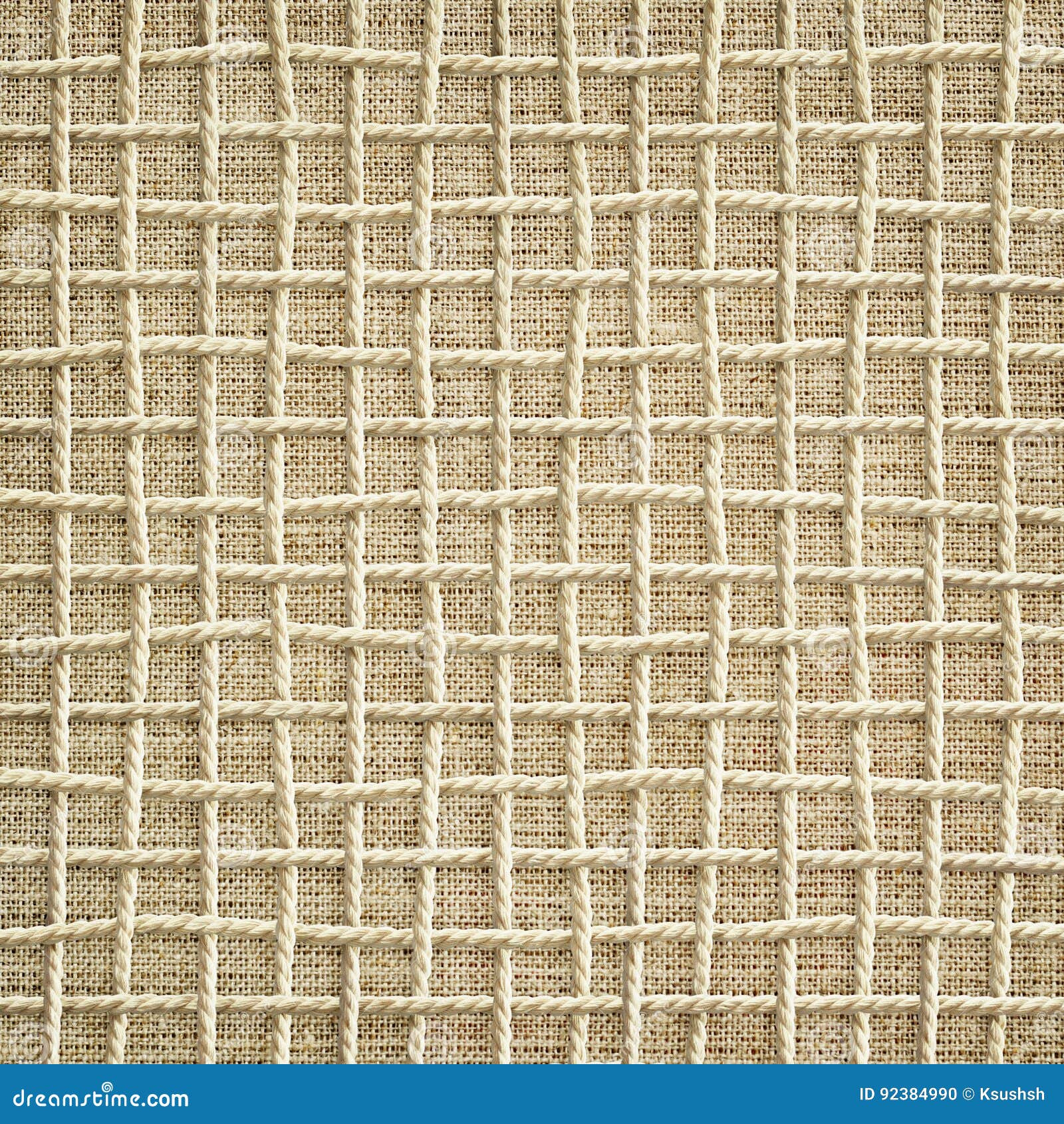 Intertwined Rope in the Form of a Grid and Canvas Stock Photo - Image ...