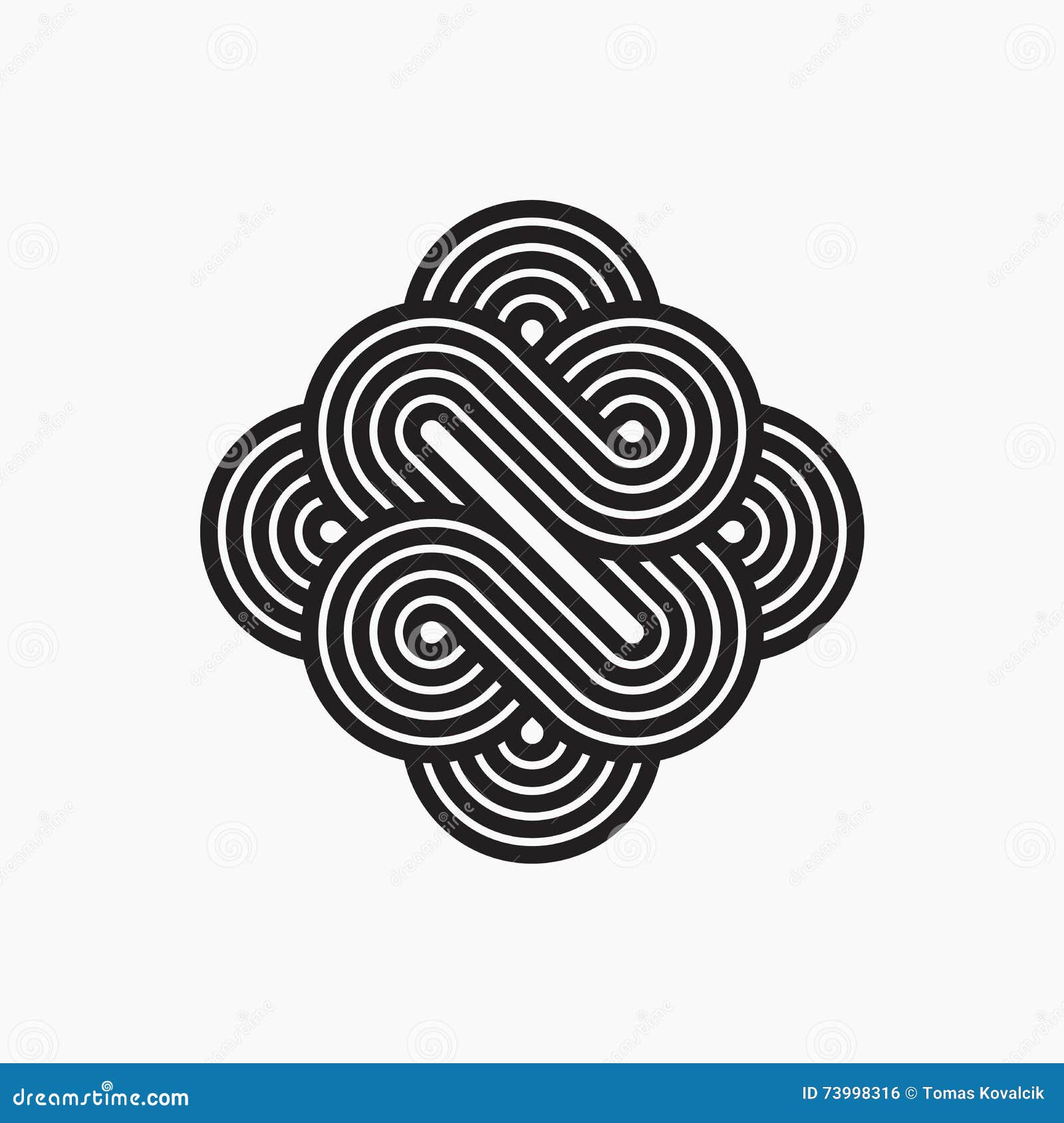 Intertwined symbol stock vector. Illustration of circle - 73998316