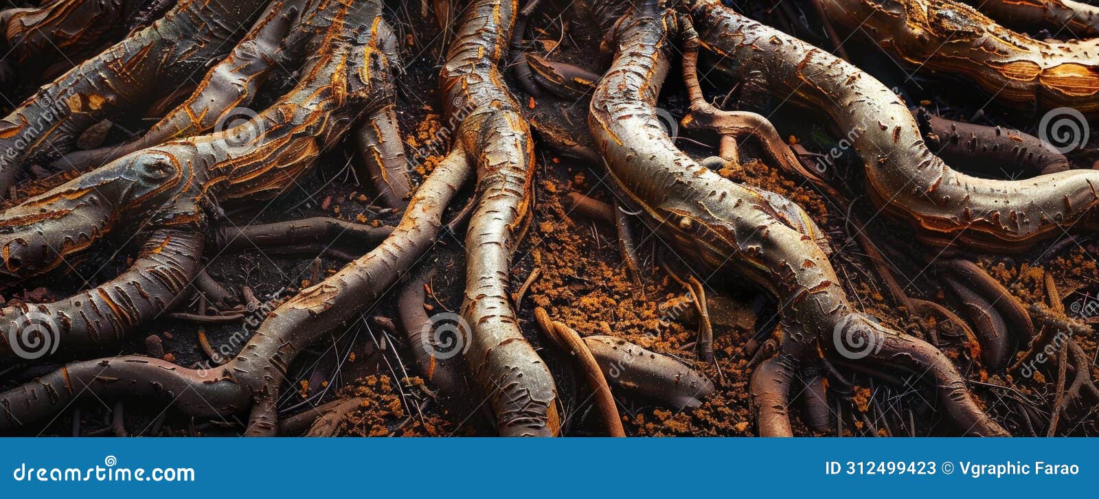 Intertwined Tree Roots on Forest Floor Stock Image - Image of network ...