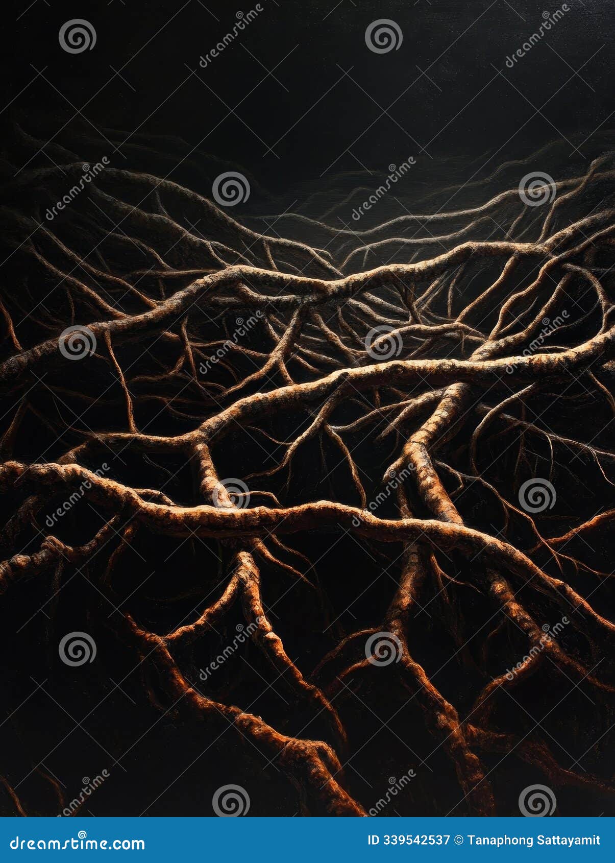 Intertwined Tree Roots Spread Wide Exposing a Complex Network of ...