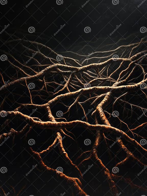 Intertwined Tree Roots Spread Wide Exposing a Complex Network of ...