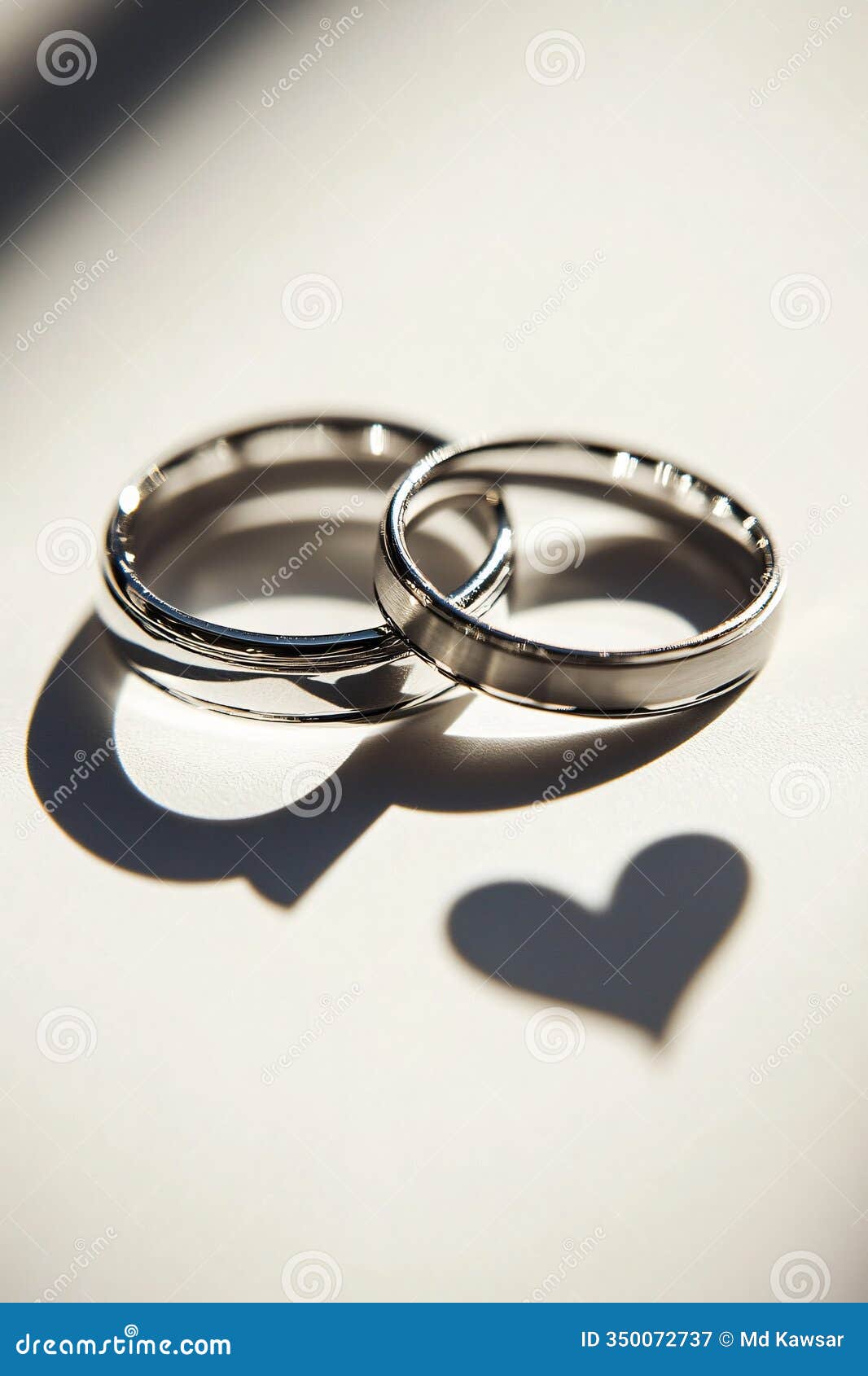 Intertwined Wedding Rings Casting Heart Shadow High Quality Image Stock ...