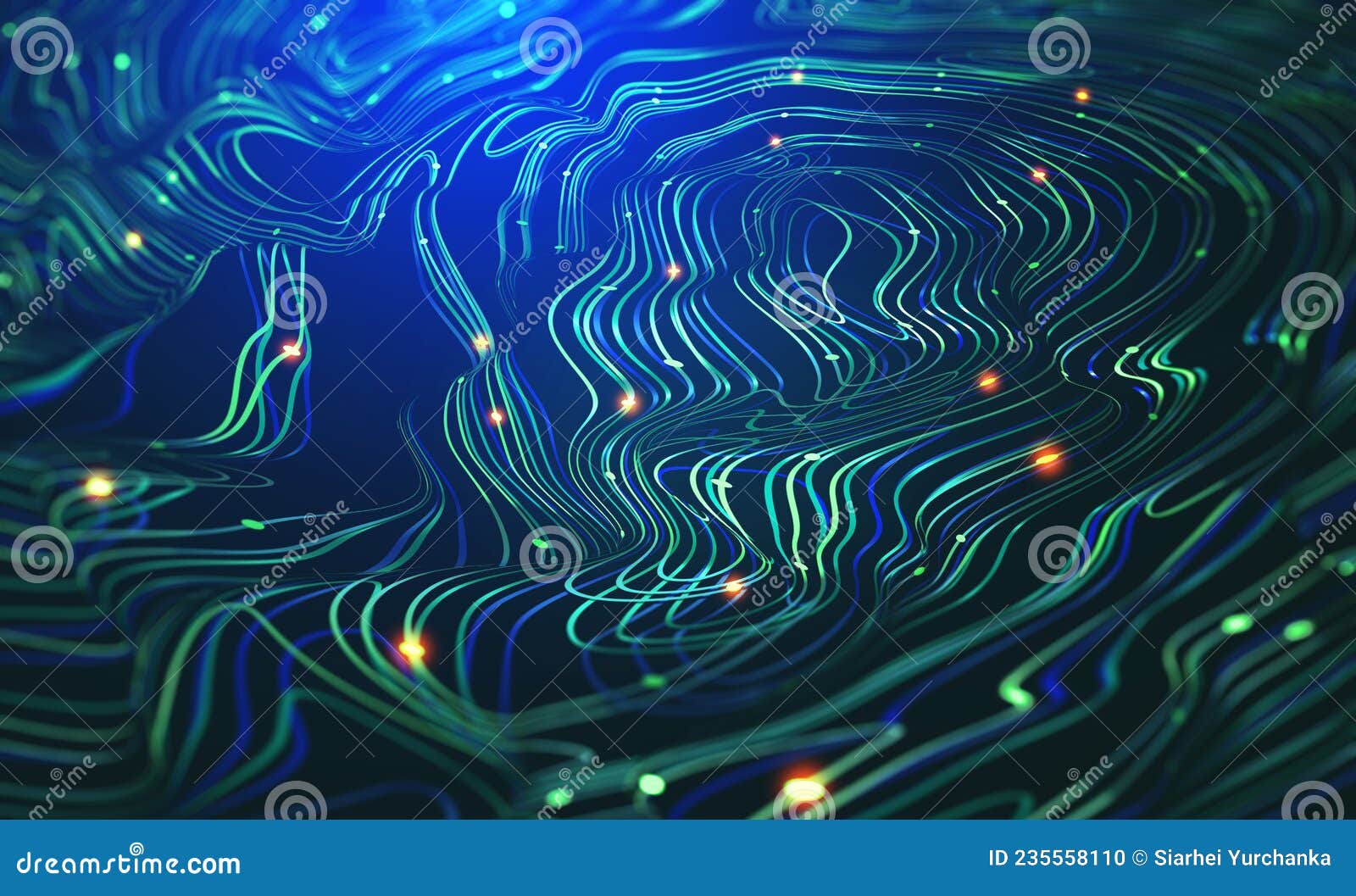 Intertwining Streams Of Information. Cyber Funnel, Data Vortex, Neural ...