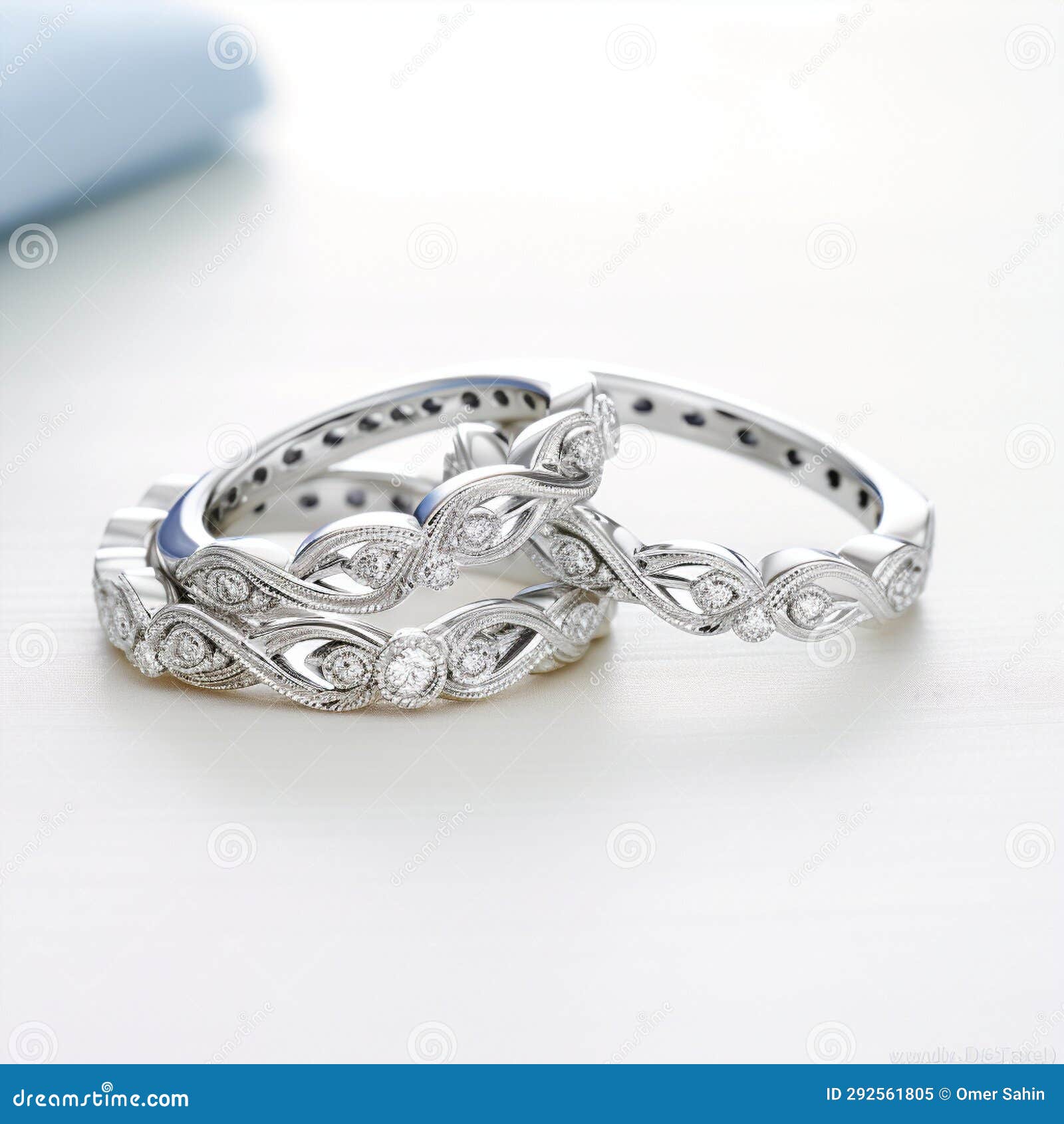 Intertwining Wedding Bands with Crown-Inspired Designs Stock ...