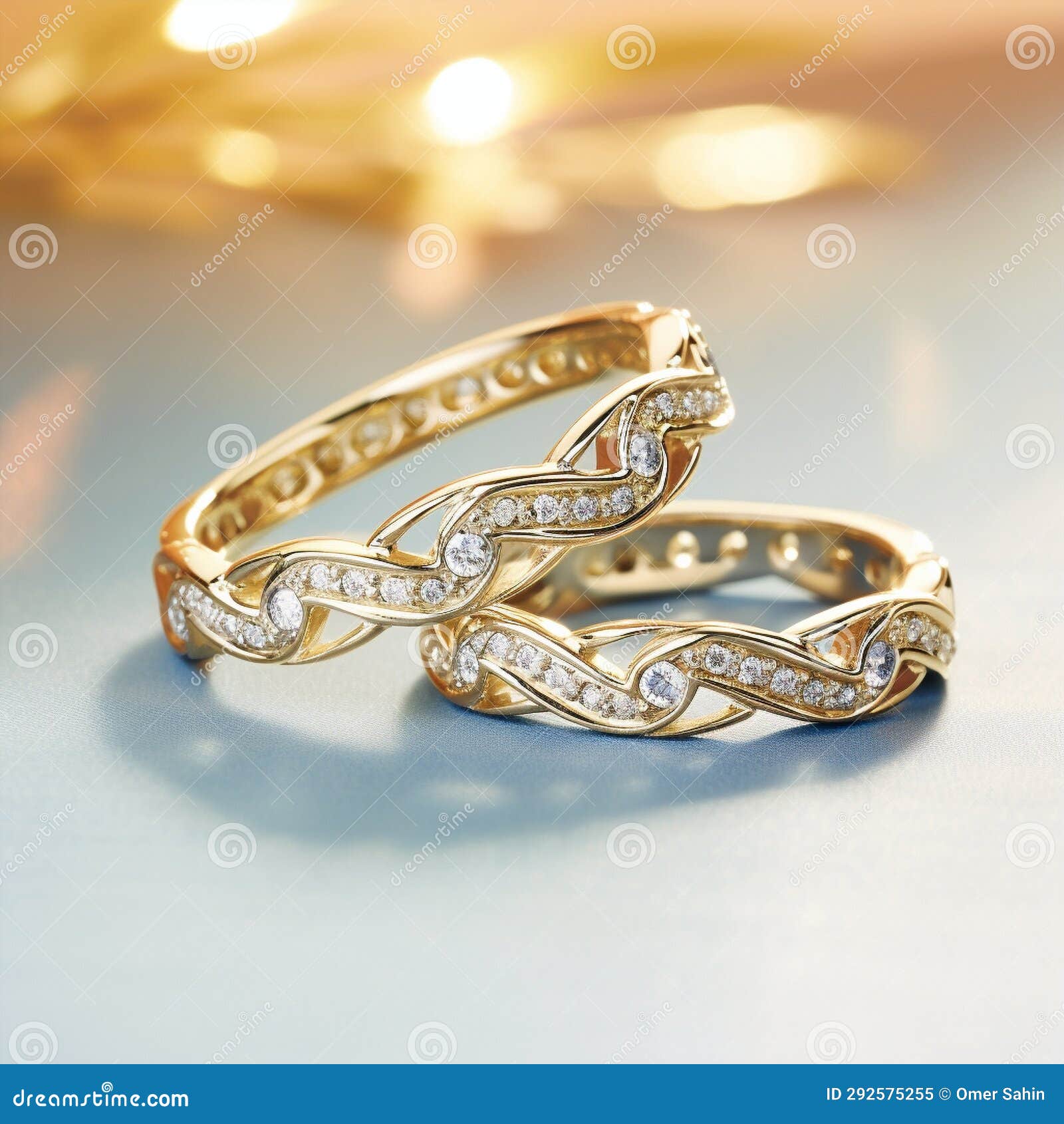 Intertwining Wedding Bands with Crown-Inspired Designs Stock ...