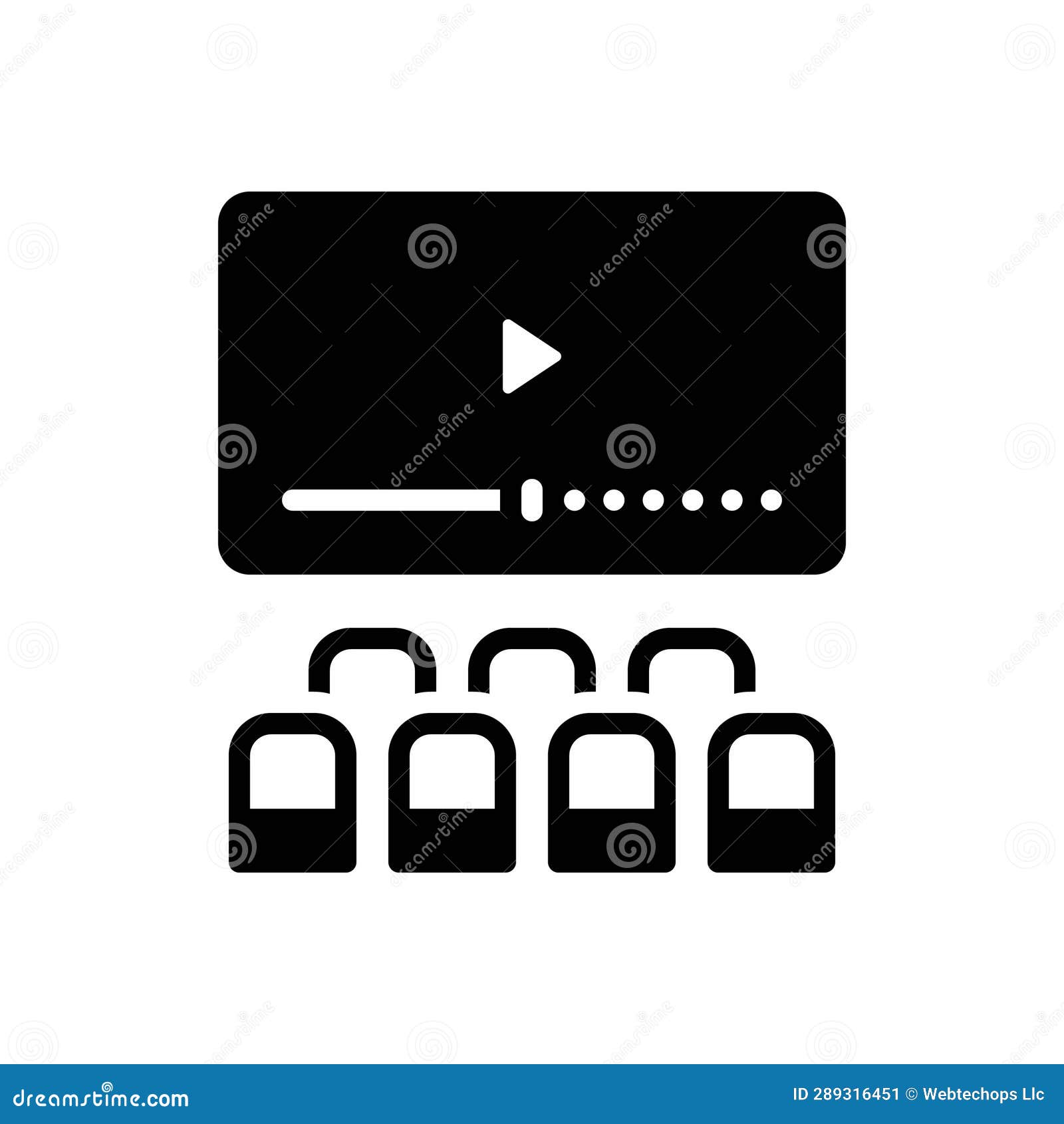 Black Solid Icon for Interval, Movie and Auditorium Stock Vector ...