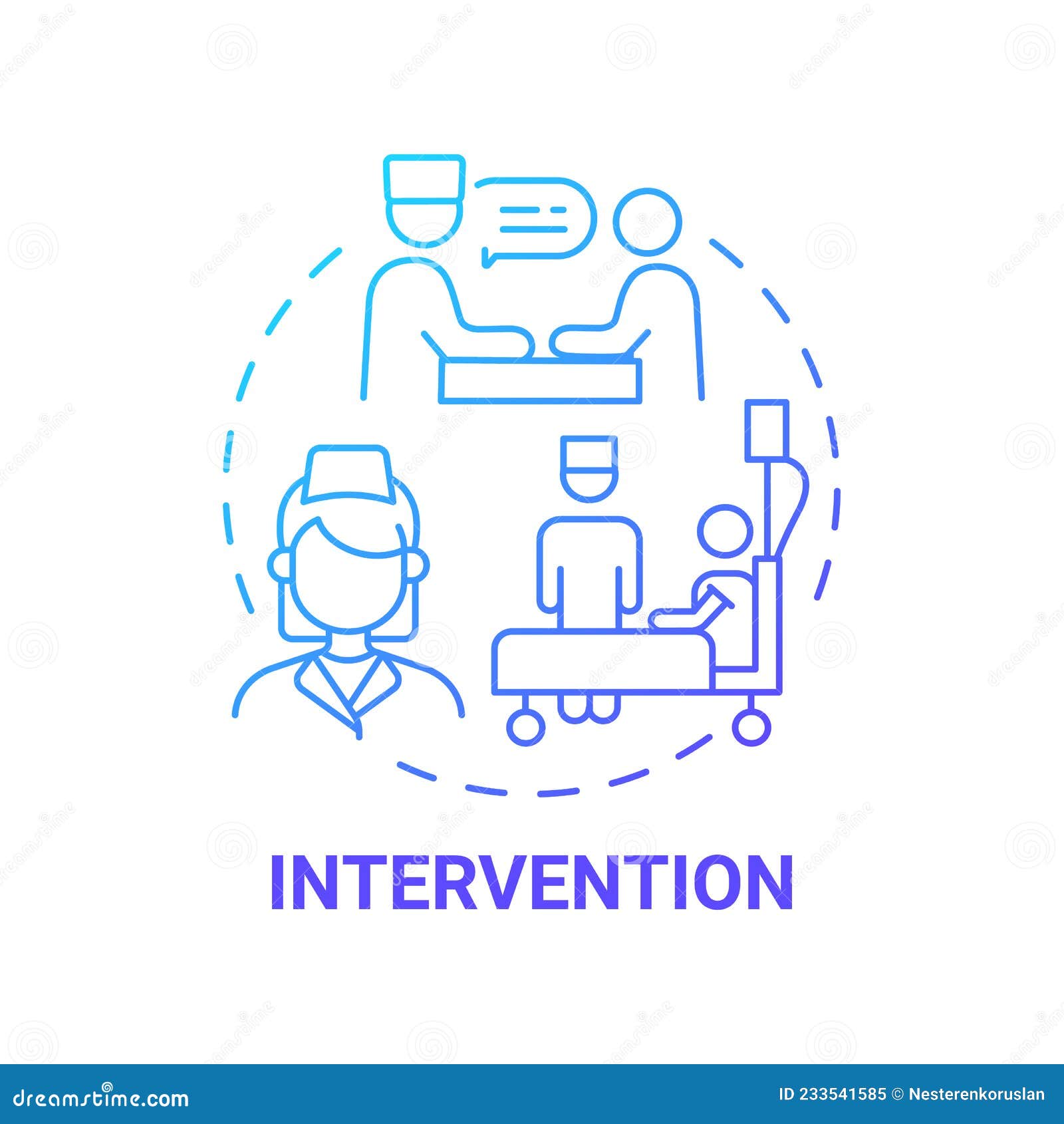 Intervention Blue Gradient Concept Icon Stock Vector - Illustration of ...