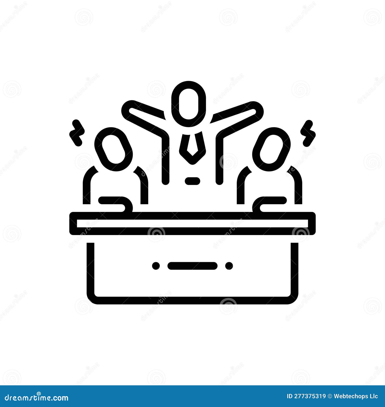 Black Line Icon for Intervention, Interference and Meditation Stock ...