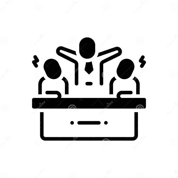 Black Solid Icon for Intervention, Interference and Fall Stock ...