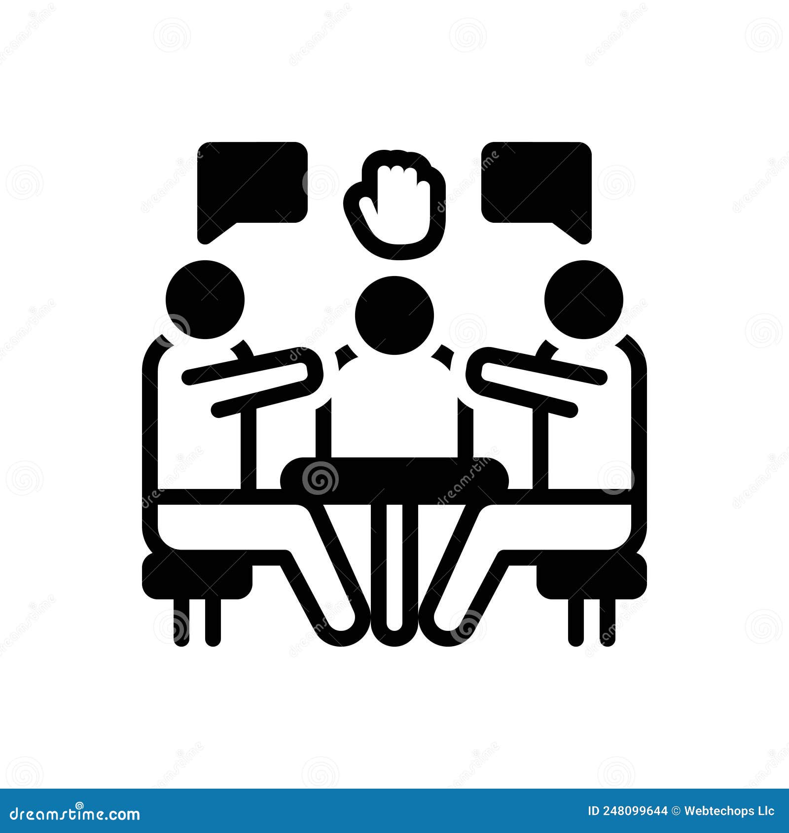 Black Solid Icon for Interventions, Interference and Mediation Stock ...