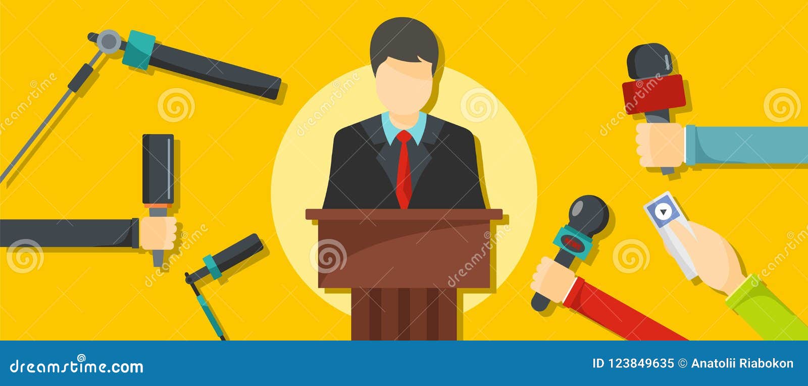 Interview Banner, Flat Style Stock Illustration - Illustration of ...