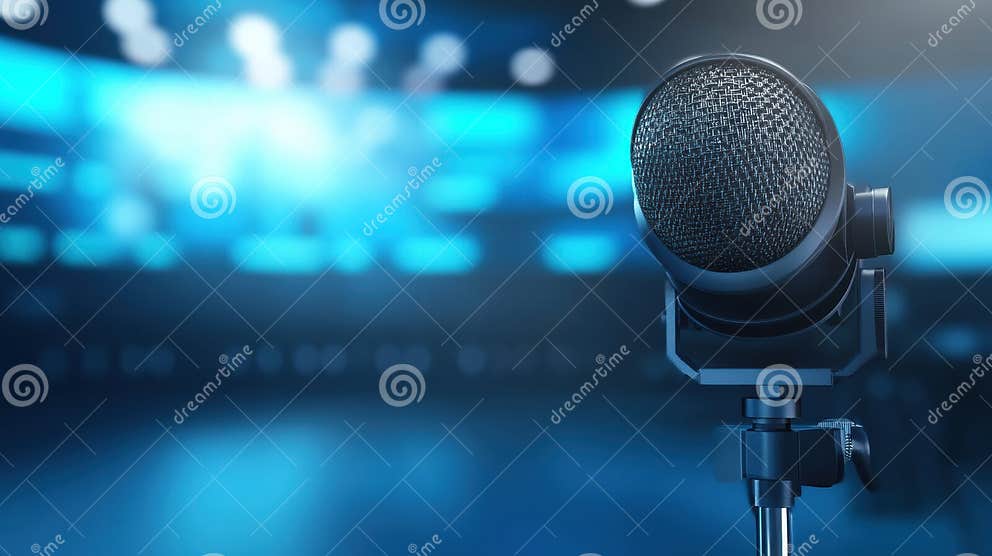 An Interview is Being Recorded in a Modern Television Studio ...