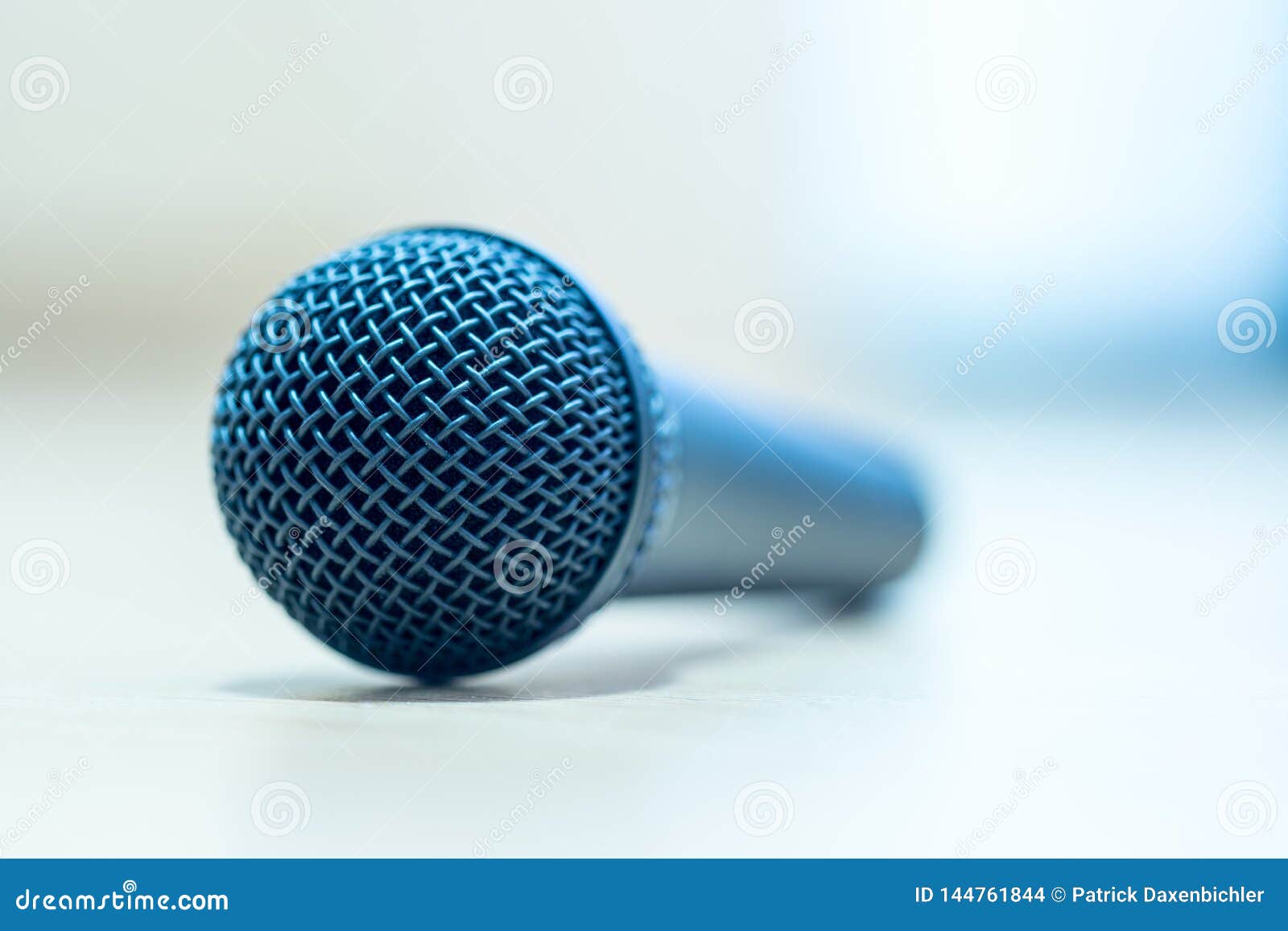 Interview: Black Microphone is Standing on the Desk, Copy Space Stock ...