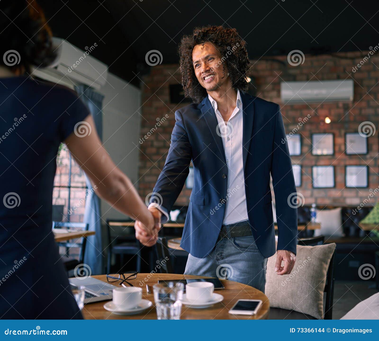 Interview in cafe stock photo. Image of cafe, smiling - 73366144