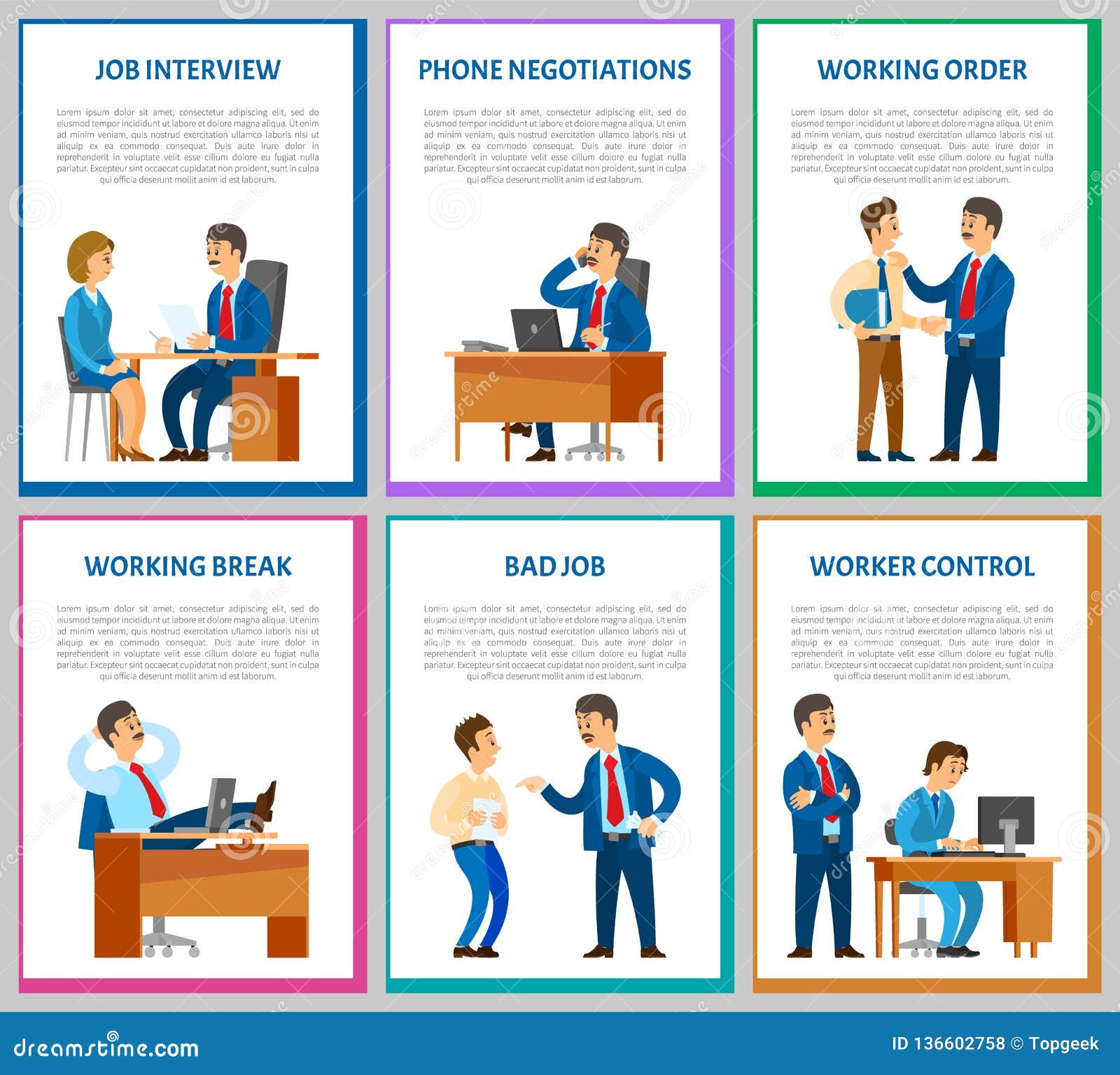 Interview Candidate Talking To Director Posters Stock Vector ...