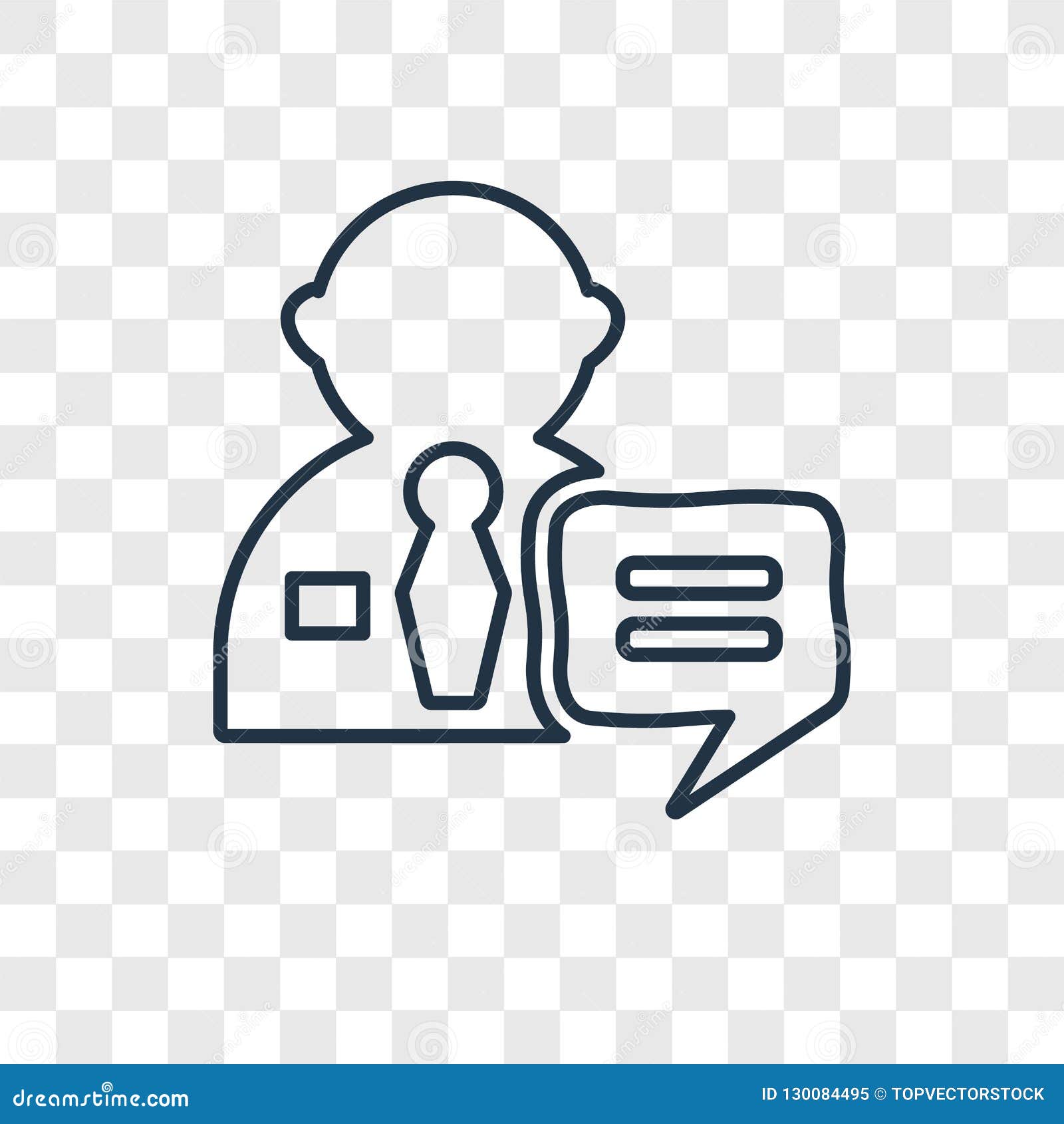 Interview Concept Vector Linear Icon Isolated on Transparent Background ...