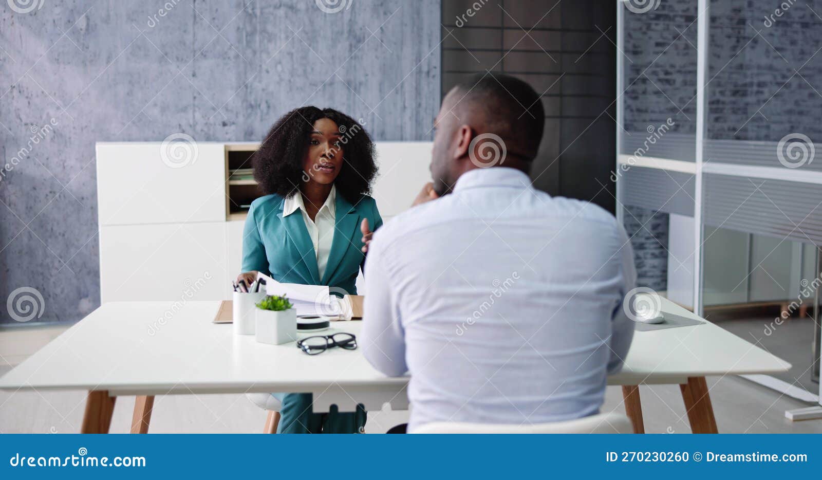 Interview Conversation stock photo. Image of consultant - 270230260