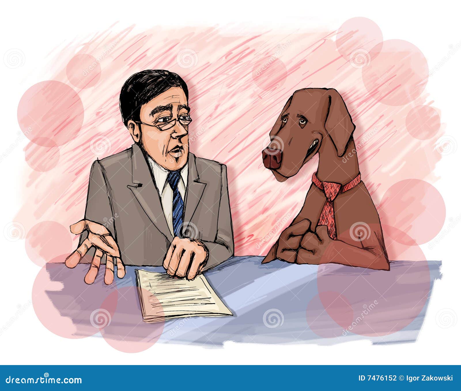 Interview with dog stock illustration. Illustration of television - 7476152