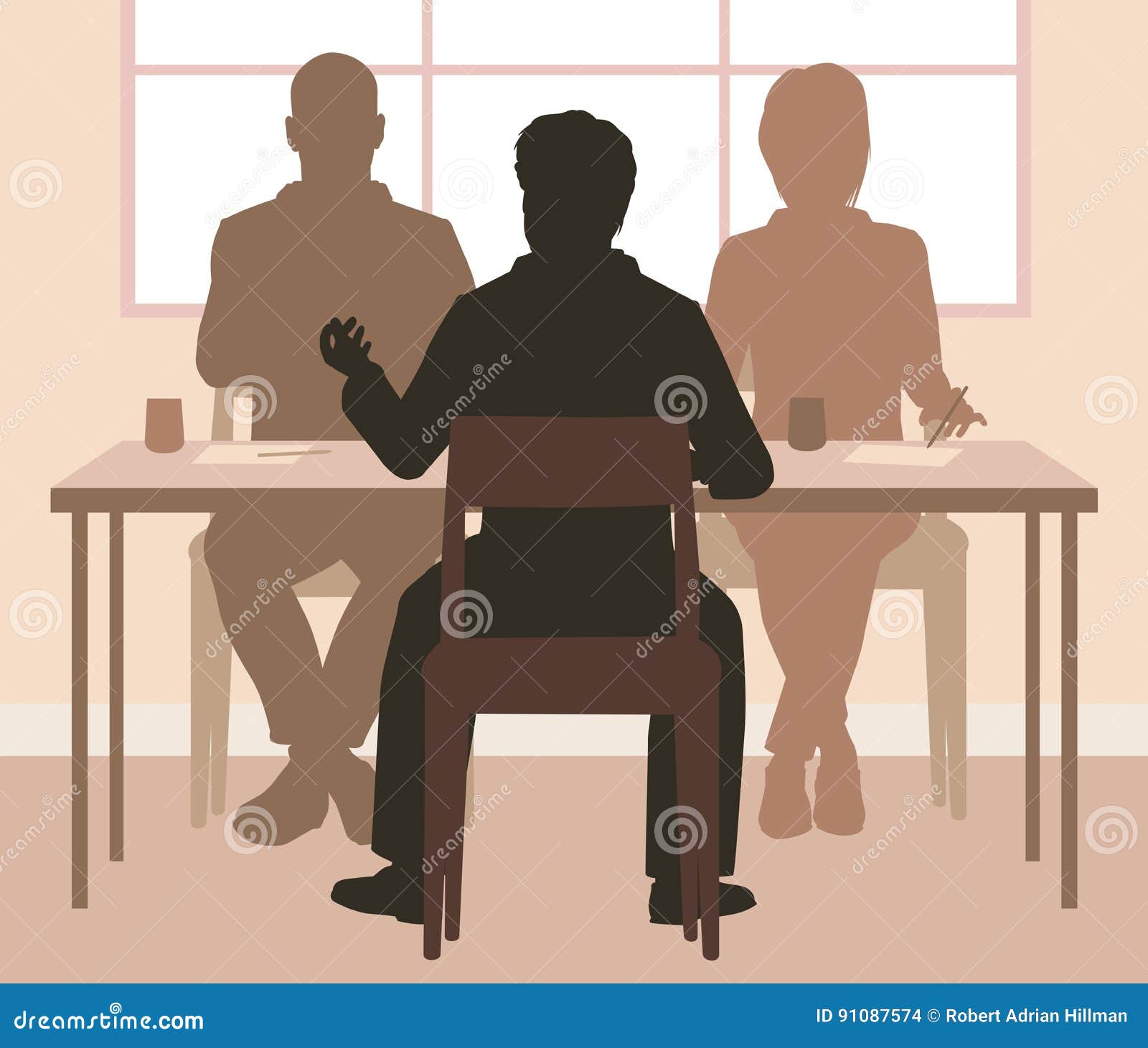Interview stock vector. Illustration of selection, silhouette - 91087574