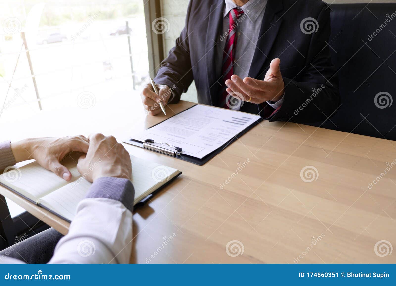 Interview Employee Talking about Resume and Job Description with the ...