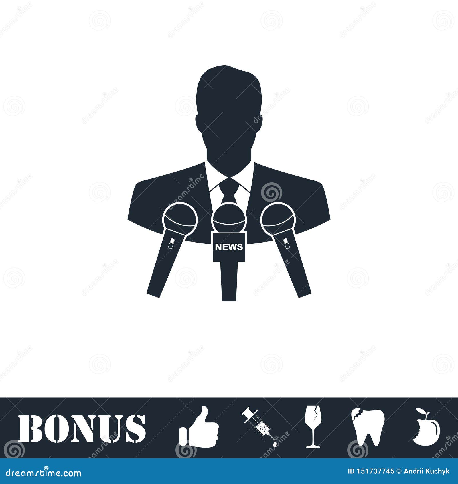 Interview icon flat stock vector. Illustration of head - 151737745