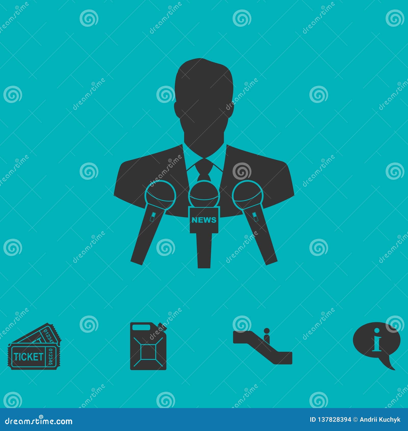 Interview icon flat stock vector. Illustration of equipment - 137828394