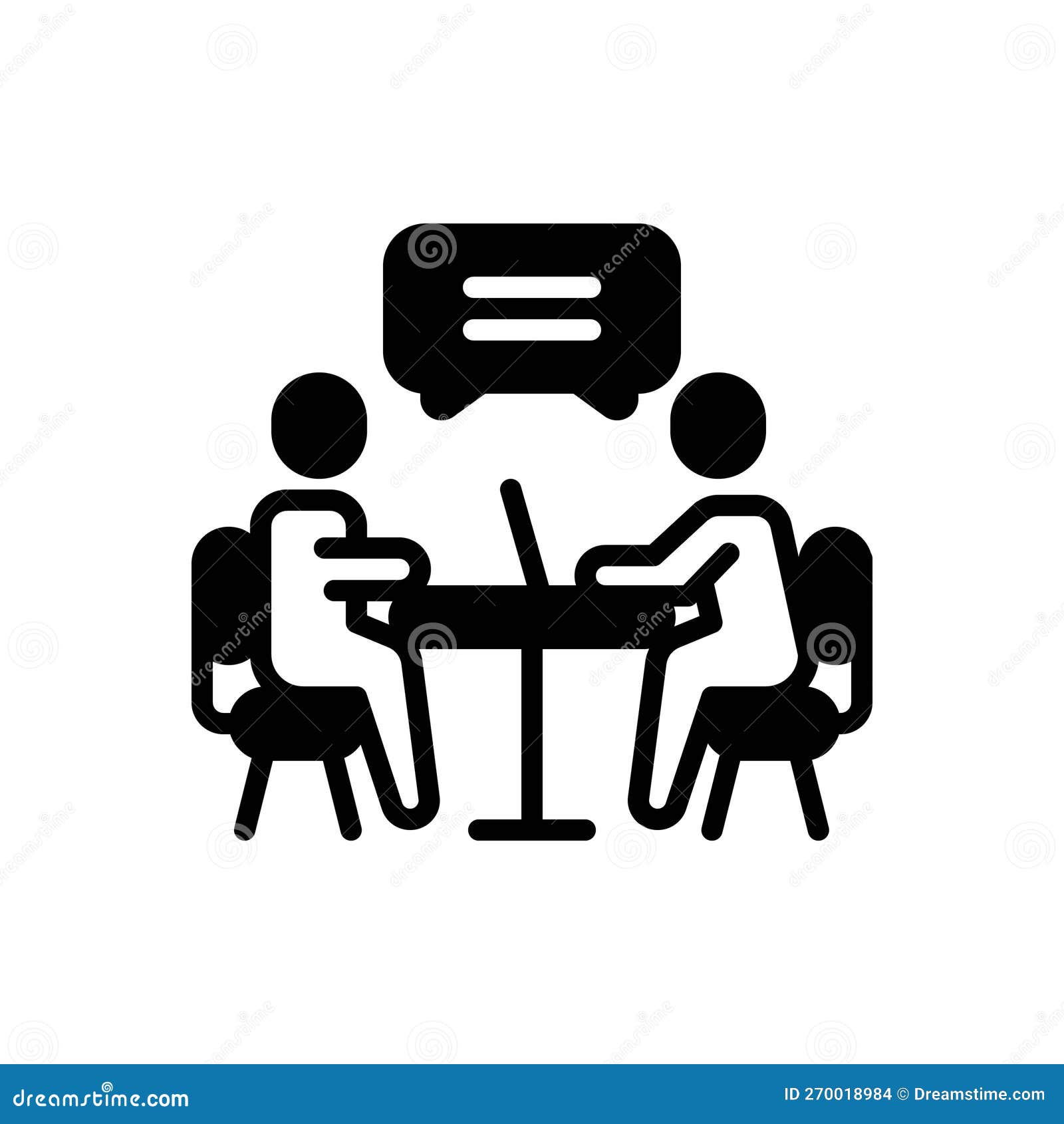 Black Solid Icon for Interview, Meeting and Talking Stock Vector ...