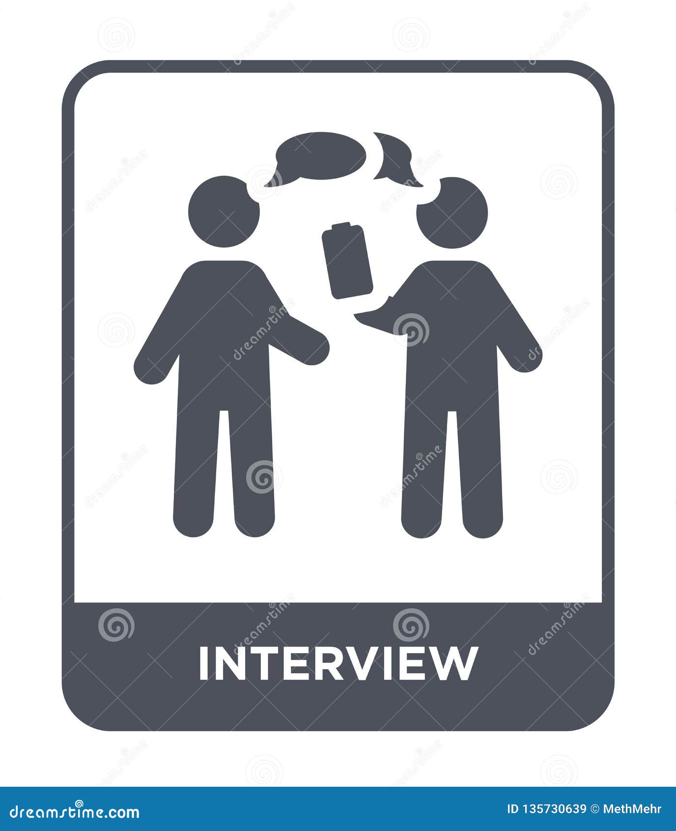 Interview Icon in Trendy Design Style. Interview Icon Isolated on White ...