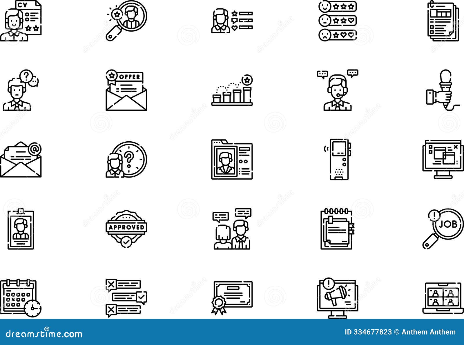 Interview Icons Collection is a Vector Illustration with Editable ...