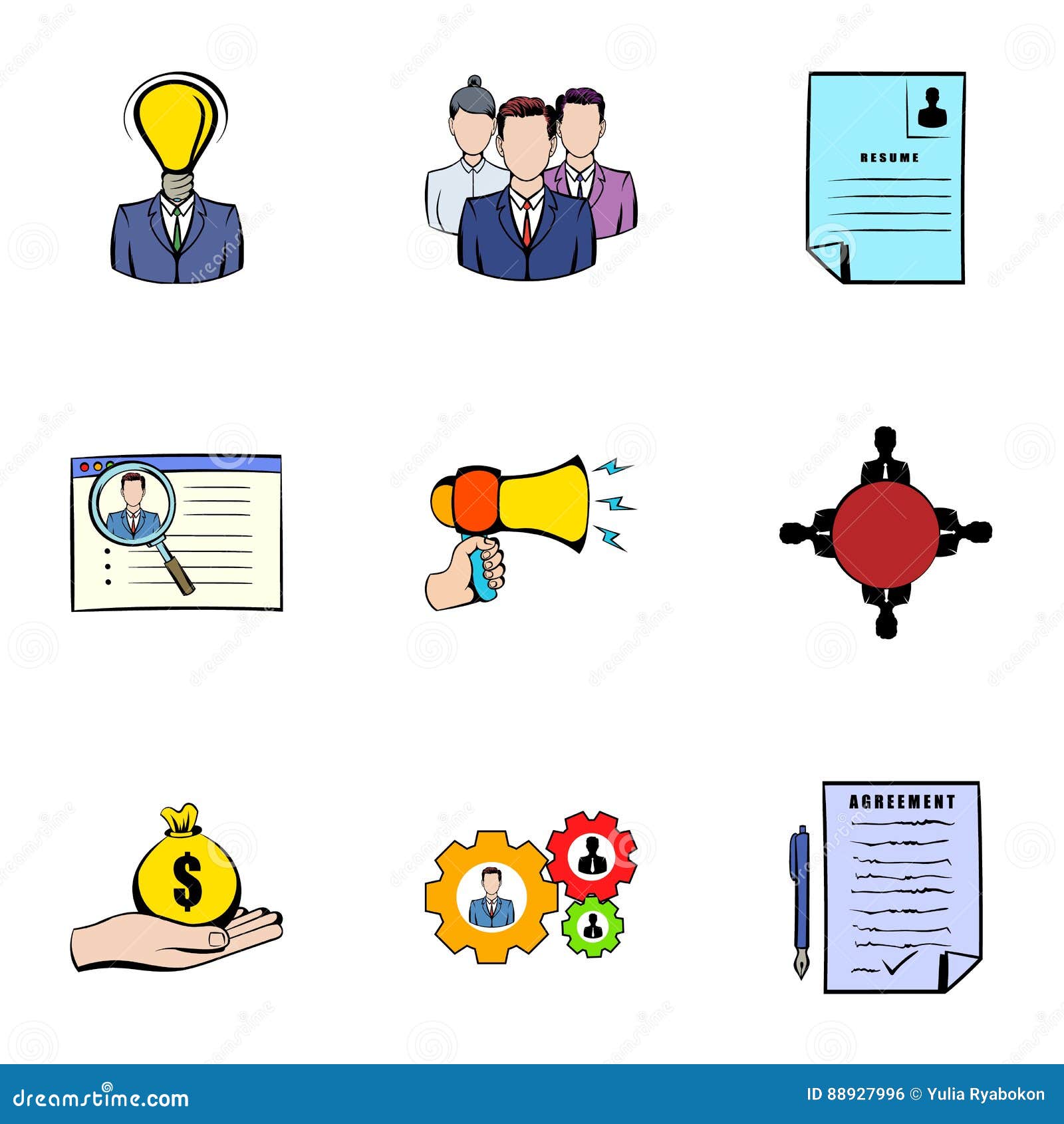 Job Interview Icons - Blue Version Stock Image | CartoonDealer.com ...