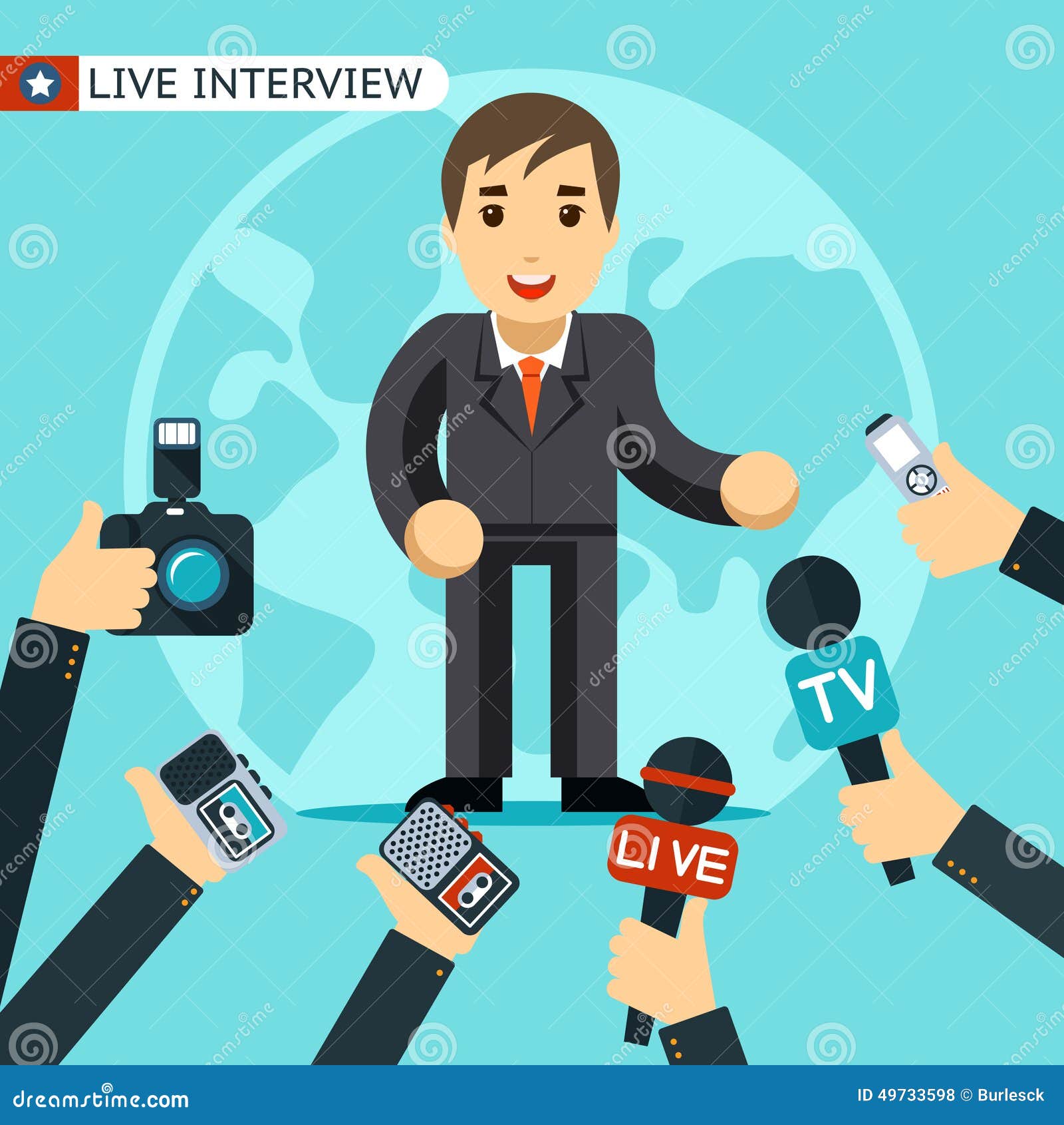 Interview illustration stock vector. Illustration of media - 49733598