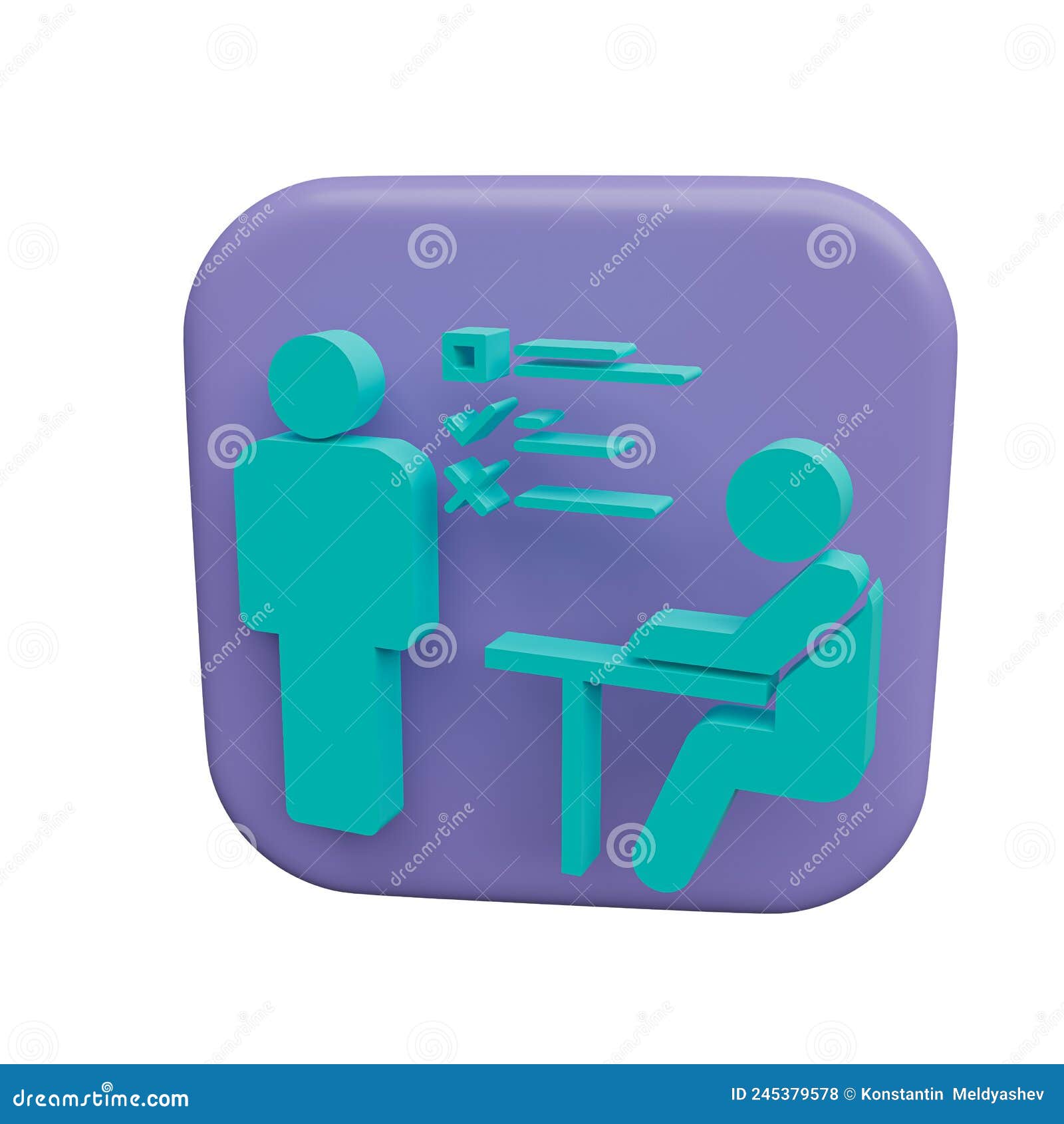 Interview, Job 3d Icon Render Illustration Stock Illustration ...