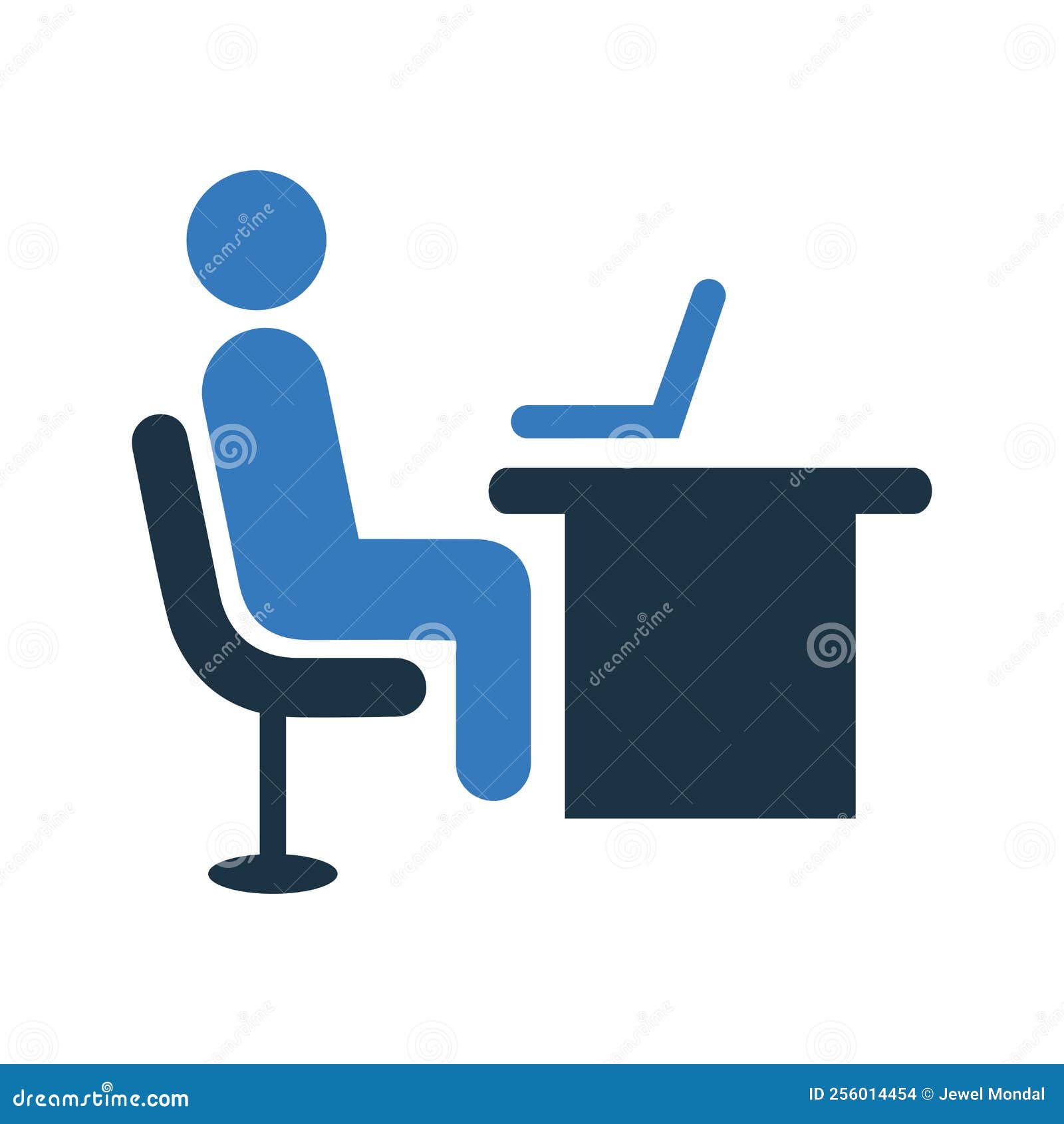 Interview, Laptop, Workplace Icon. Editable Vector Graphics Stock ...