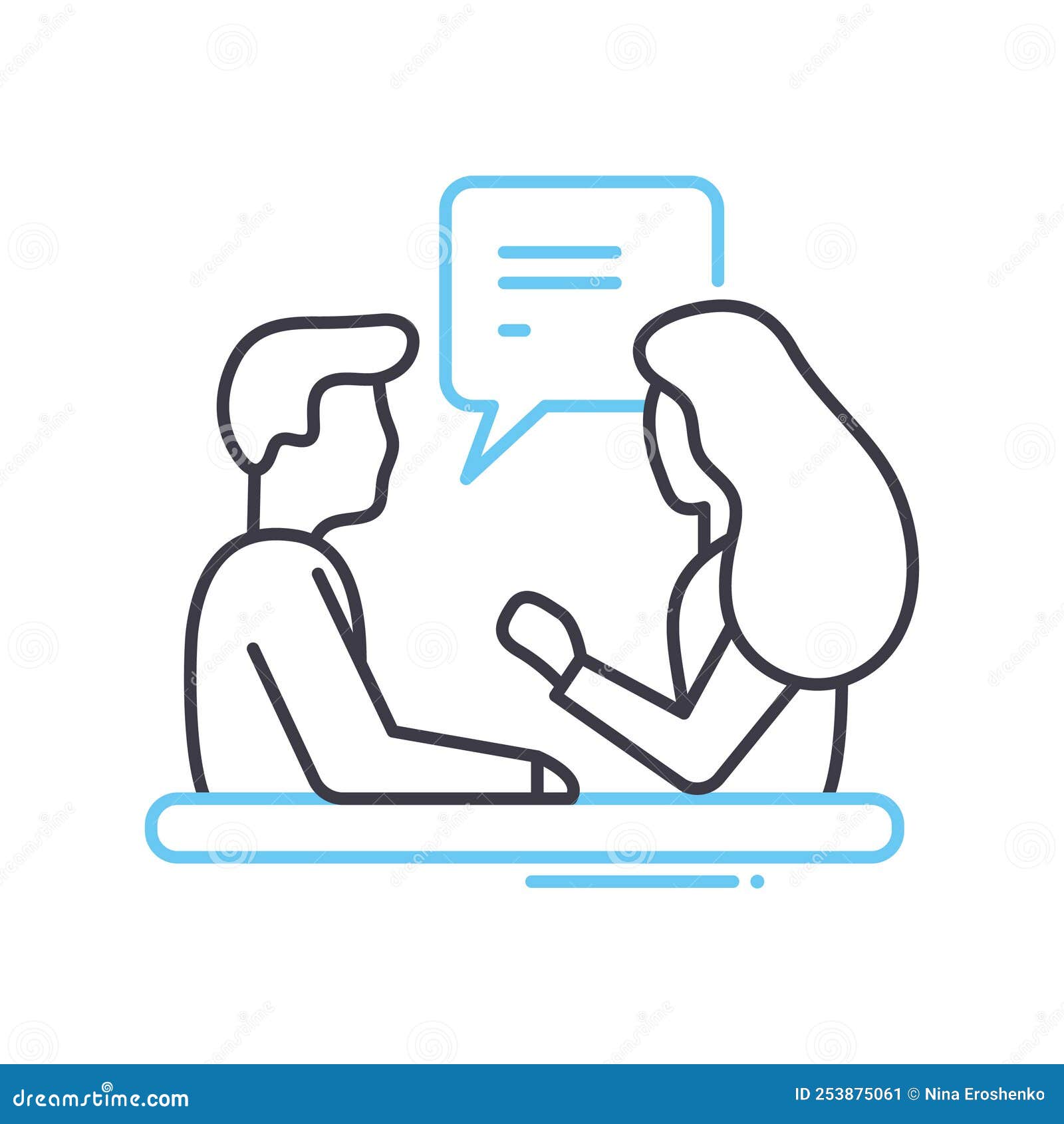 Interview Line Icon, Outline Symbol, Vector Illustration, Concept Sign ...
