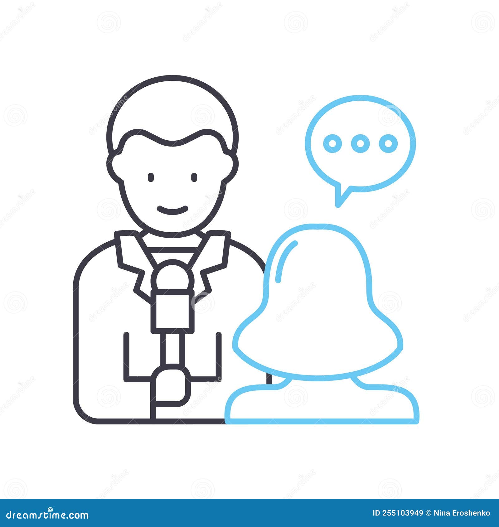 Interview Line Icon, Outline Symbol, Vector Illustration, Concept Sign ...
