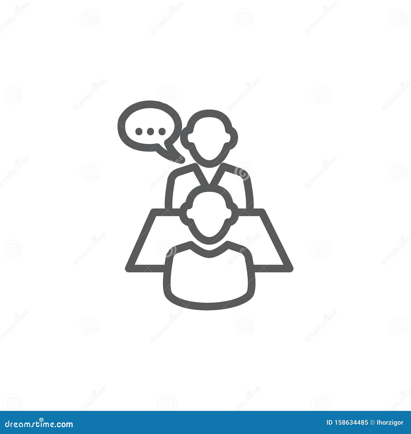 Interview Line Icon on White Stock Vector - Illustration of catechize ...