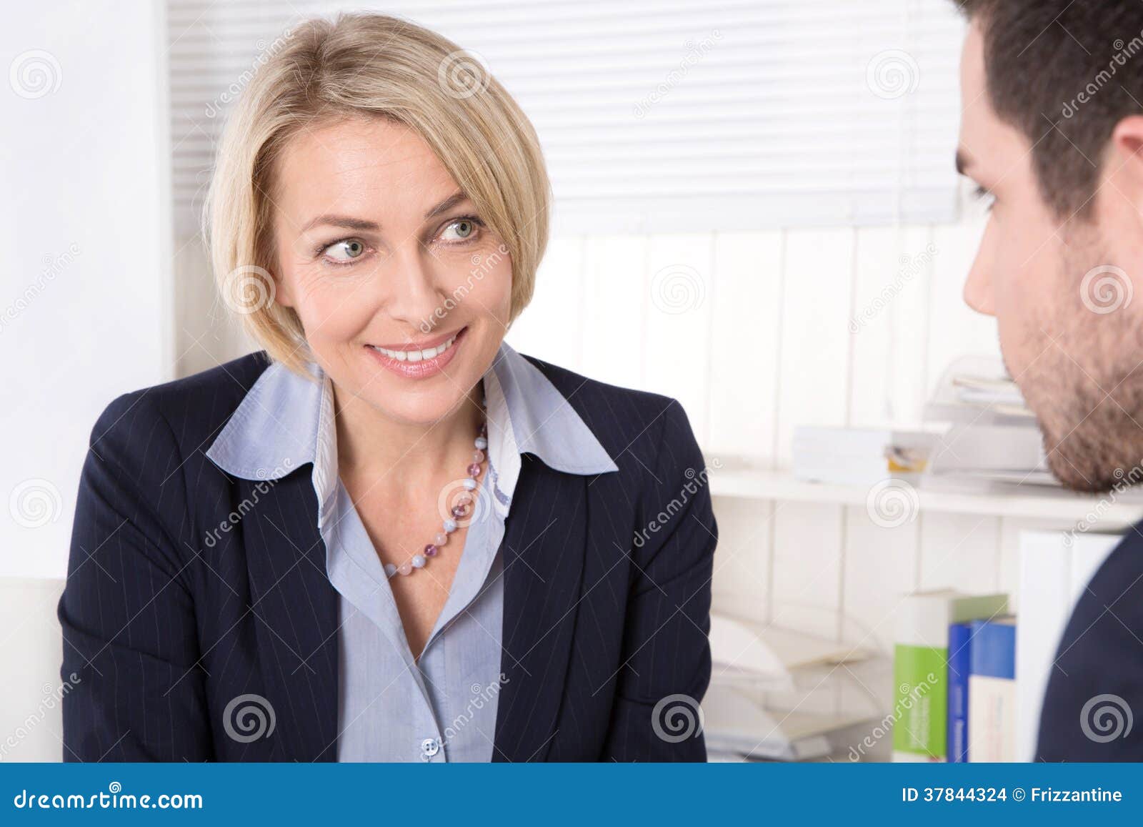 Interview with Manager and Young Man at Office. Stock Photo - Image of ...