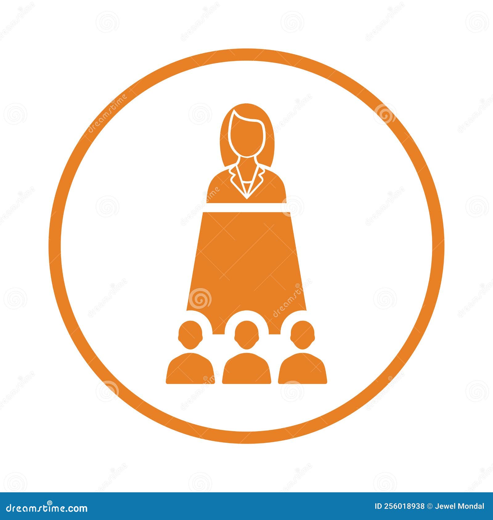 Interview, Meeting, Teamwork Icon. Orange Vector Sketch Stock Vector ...