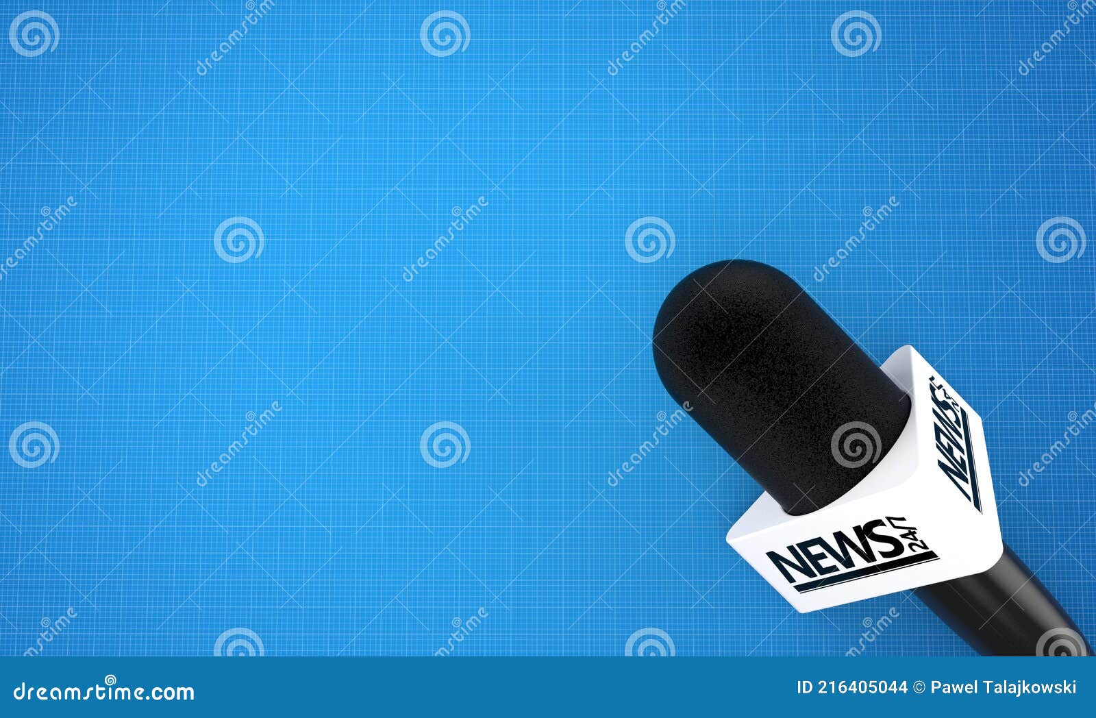 Interview Microphone on Blueprint Background Stock Illustration ...
