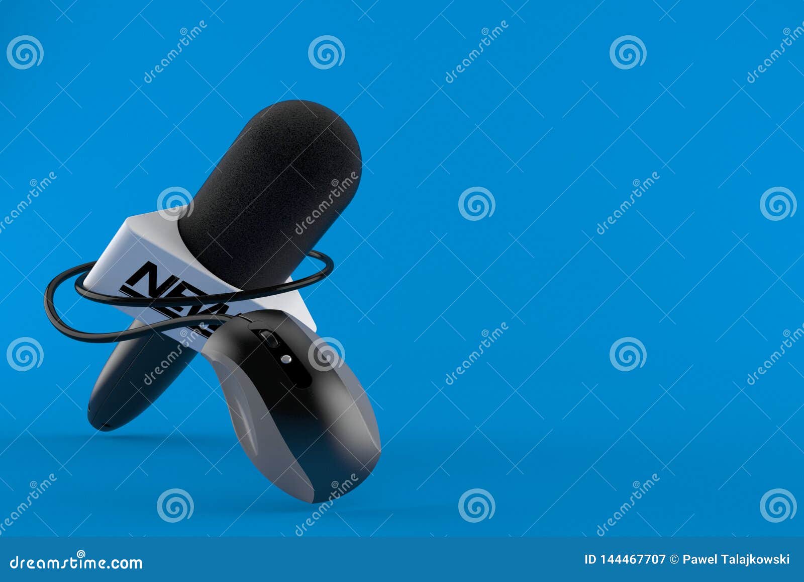 Interview Microphone with Computer Mouse Stock Illustration ...