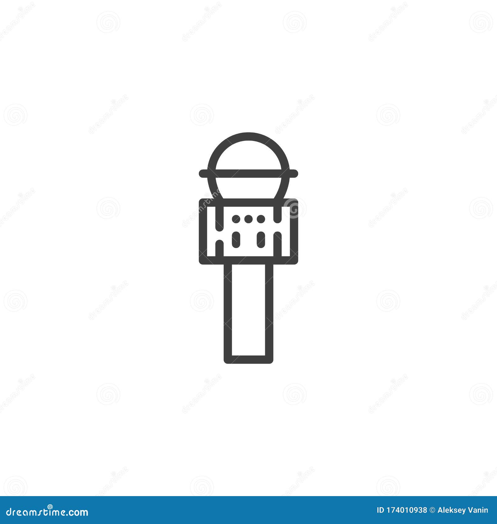Interview Microphone Line Icon Stock Vector - Illustration of graphics ...