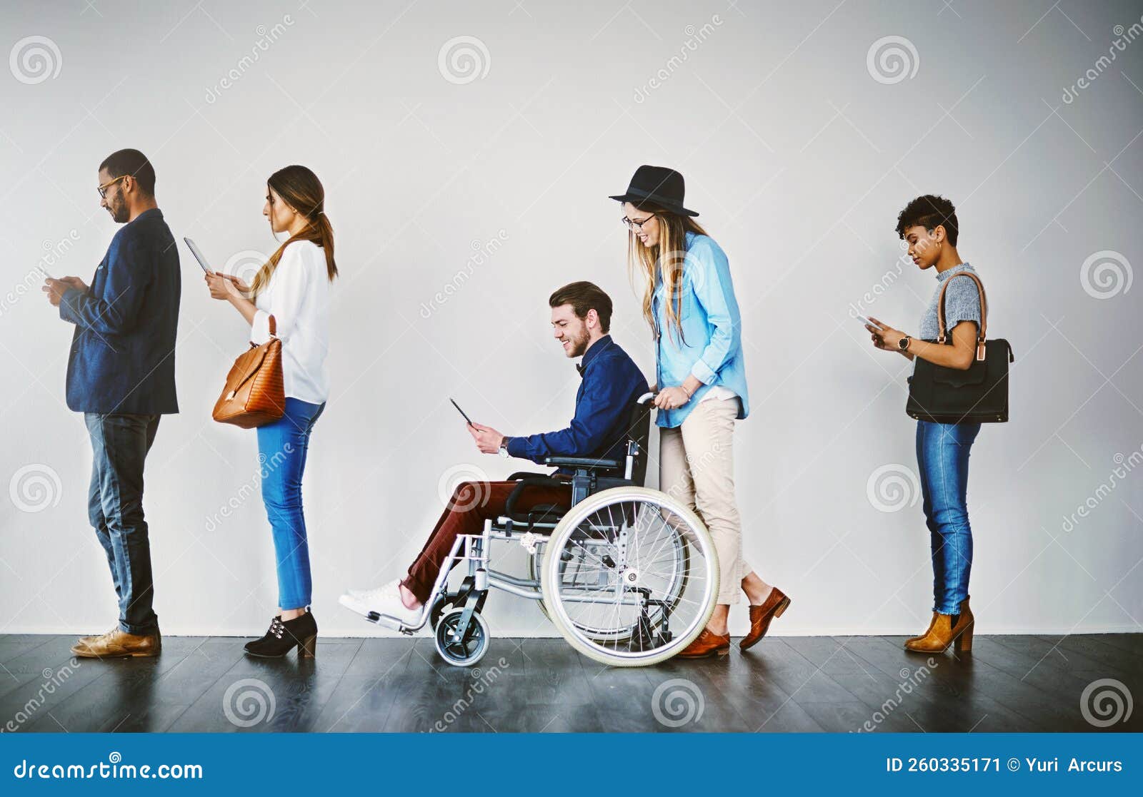 This Interview is Open To Everyone. a Group of Businesspeople Using ...