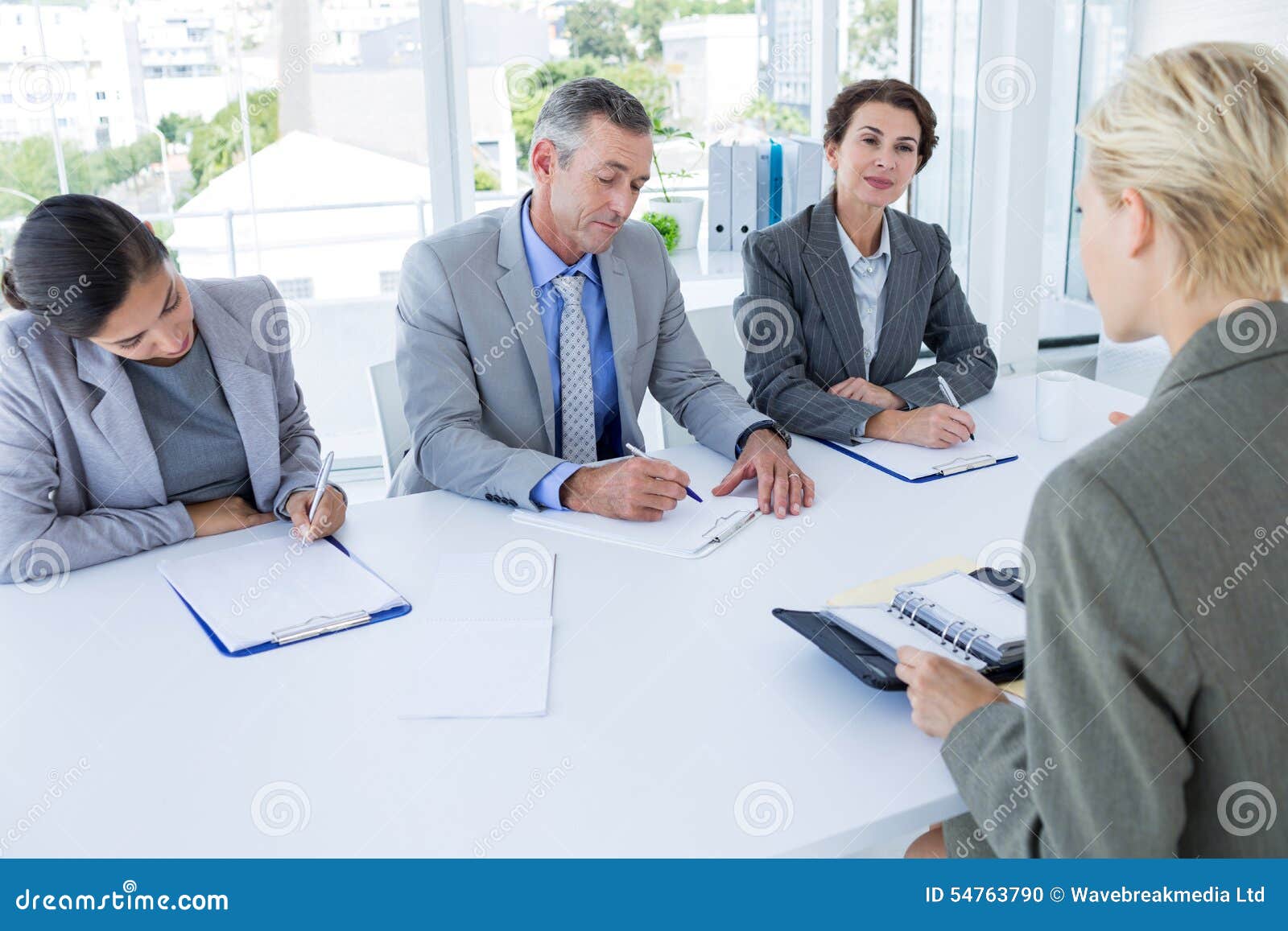 Interview Panel Listening To Applicant Stock Photo - Image of ...