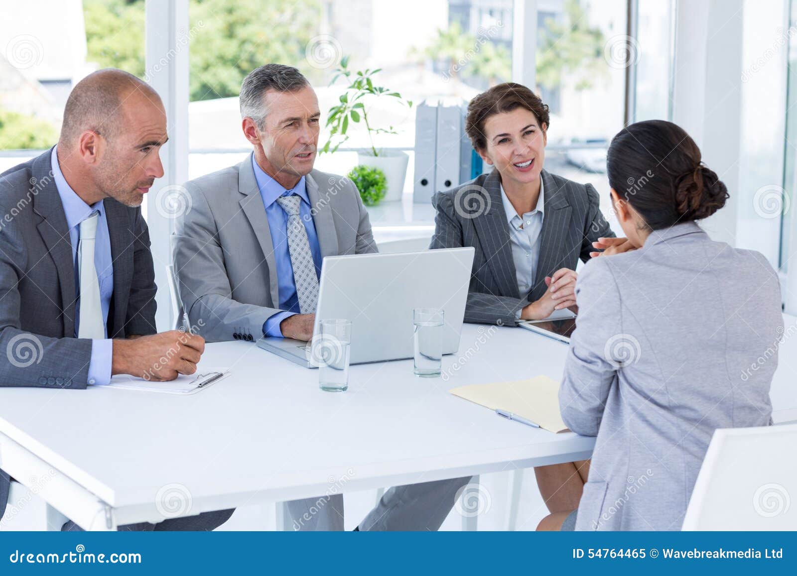 Interview Panel Listening To Applicant Stock Image - Image of ...