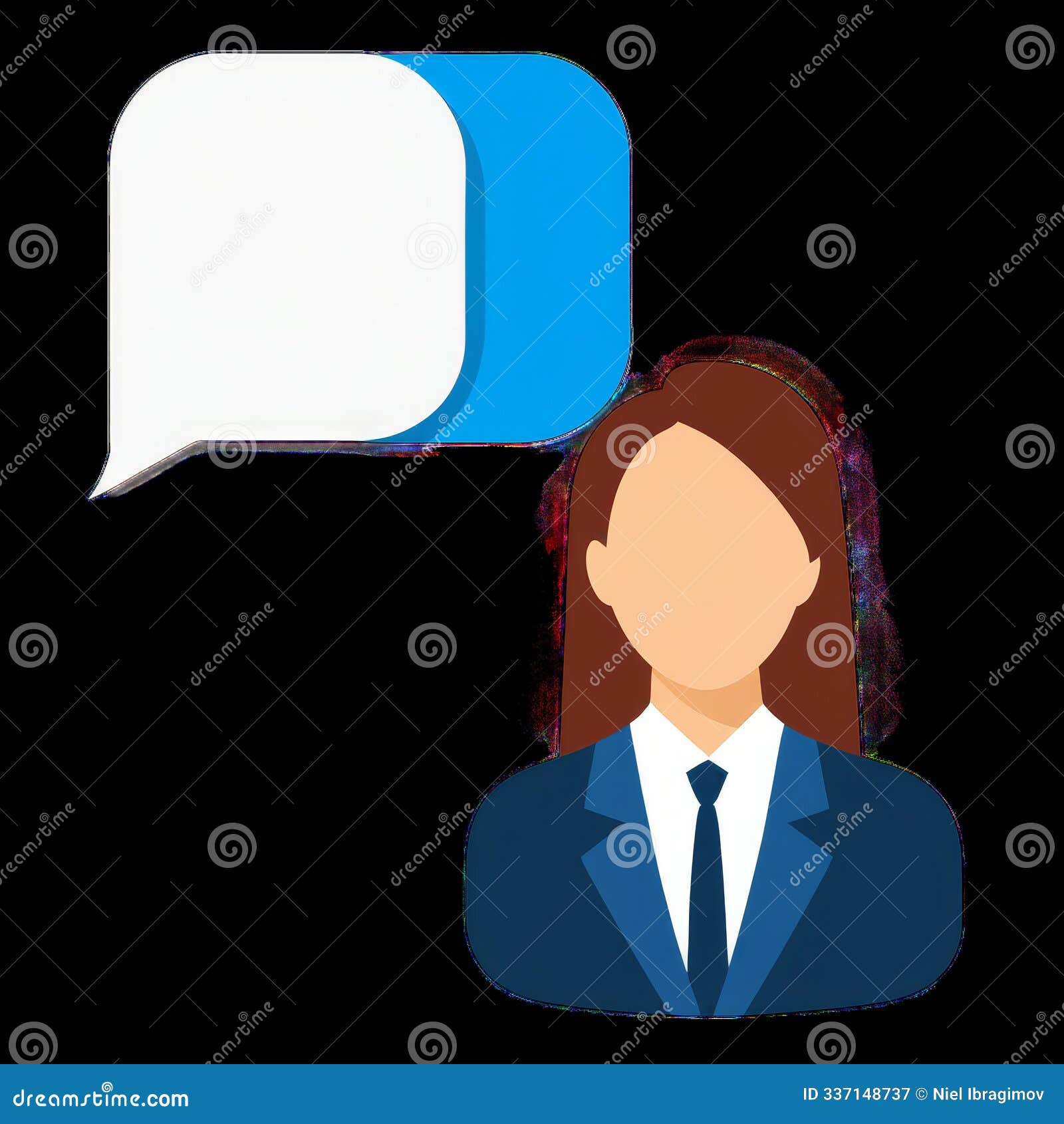 Interview Preparation Icon with Person and Speech Bubble Stock ...