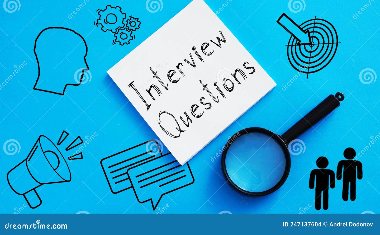 Interview Questions is Shown Using the Text Stock Photo - Image of ...
