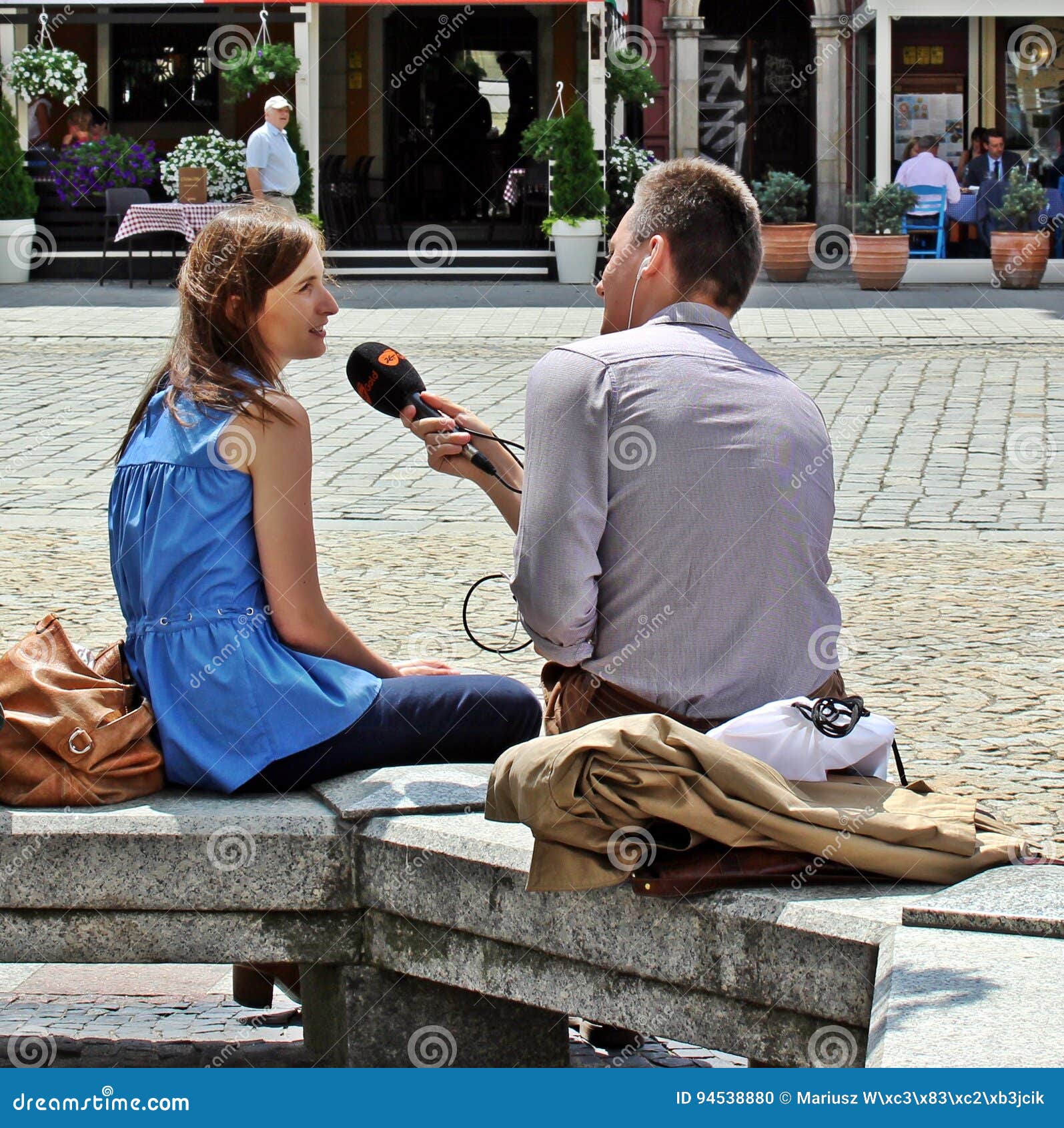 Interview editorial image. Image of pretty, girl, wrocaaw - 94538880