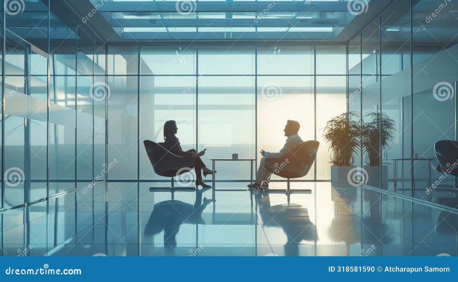 An Interview Scenario Where a Candidate and an Interviewer Engage in a ...